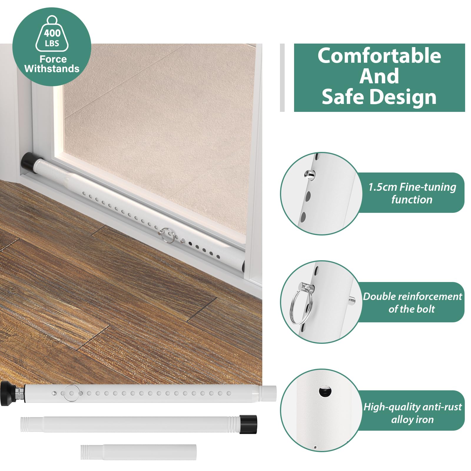 Snapklik.com : Sliding Door Security Bar, 18" To 51" Window Security ...