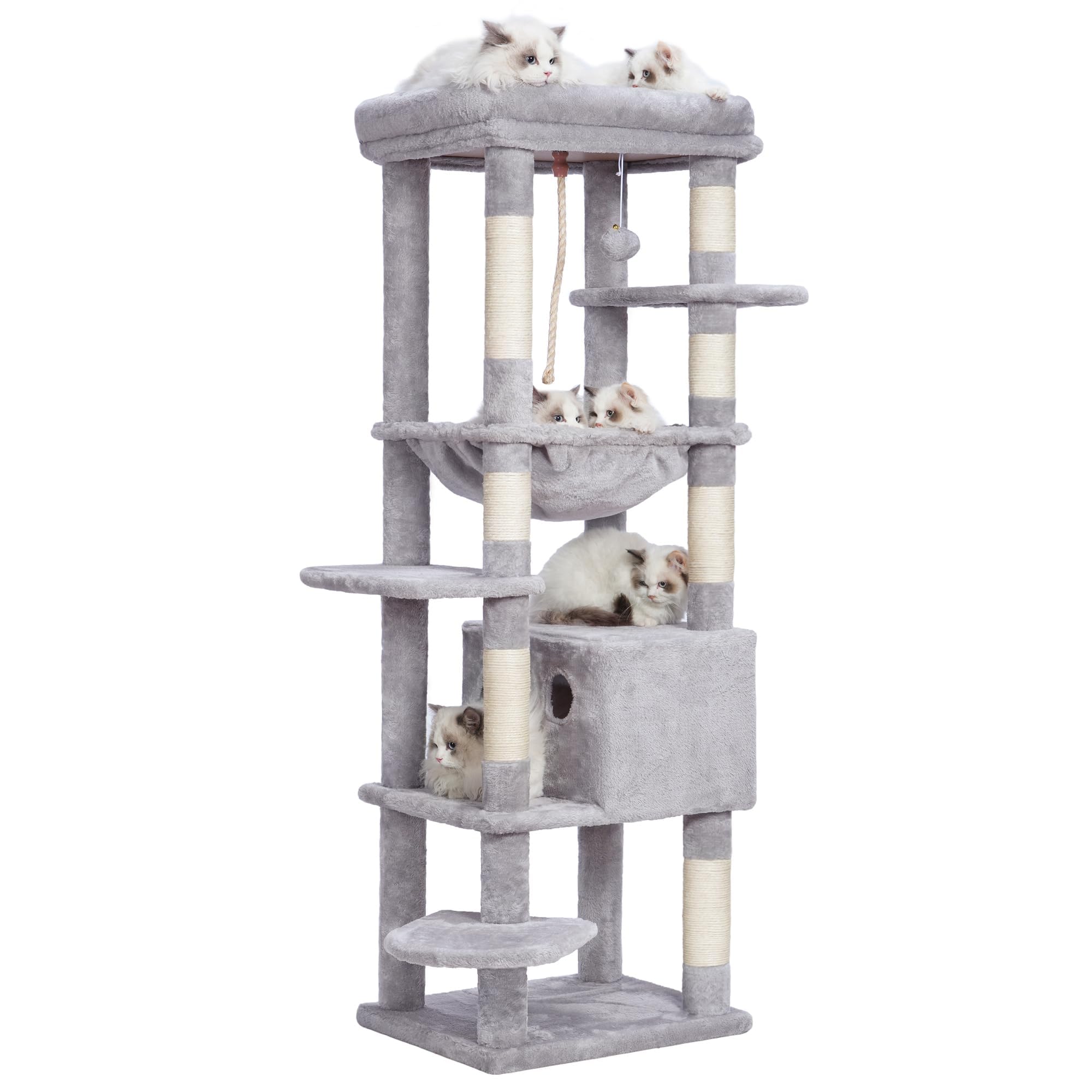 Heybly Cat Tree for Large Cats,Cat Tower for Indoor Cats,Multi-Level ...