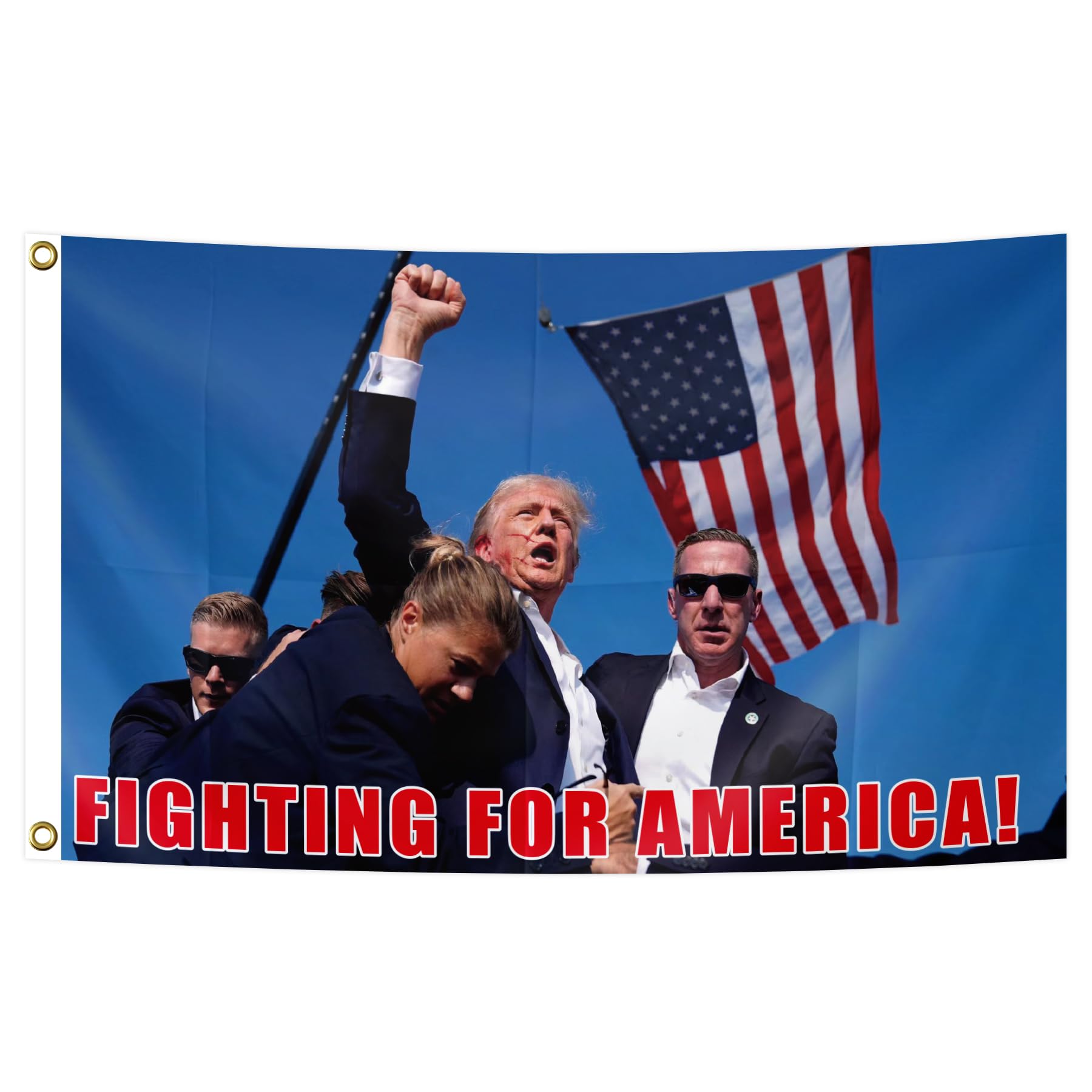 Amazon.com: 3X5 Ft Trump Shooting Photo Flag Fighting for America Flag ...