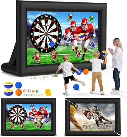 Amazon.com: OWFUVO 3-in-1 16FT Inflatable Projector Screen - Outdoor ...