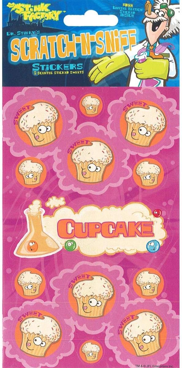 Dr Stinky's CUPCAKE Scratch-n-Sniff Stickers, 2 sheets 4 x 6 3/4, 26 ...