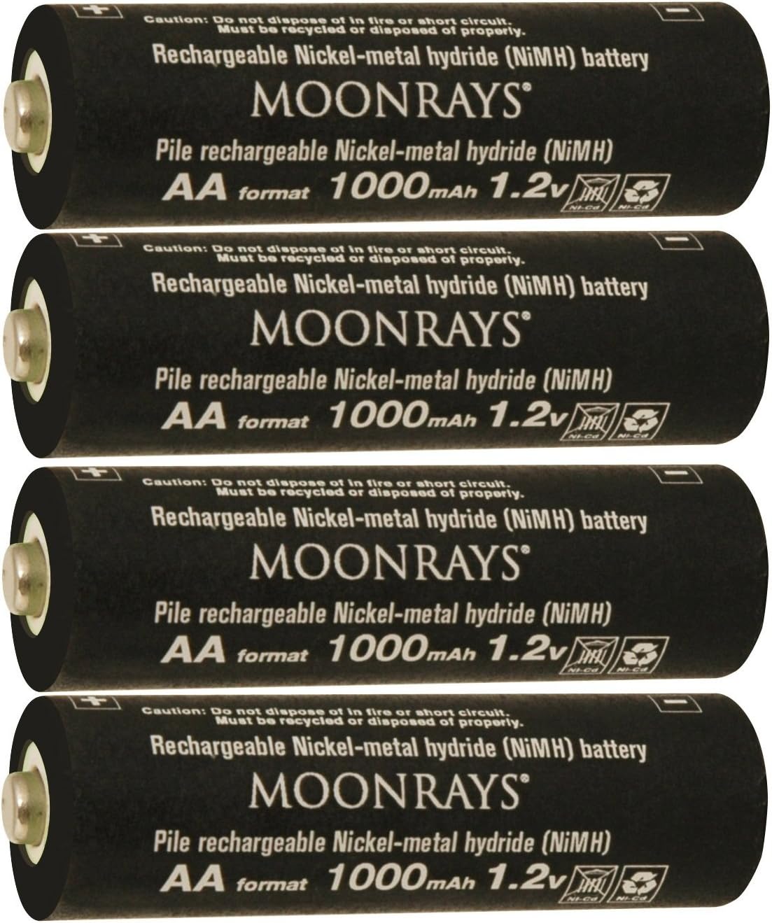 Amazon.com: Moonrays 97142 4-Pack AA NiMh Pre-Charged Rechargeable ...