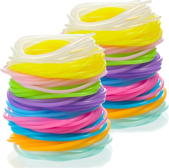 Amazon.com: 200 Pcs Jelly Bracelets 80's Glow Silicone Jelly Bracelets ...
