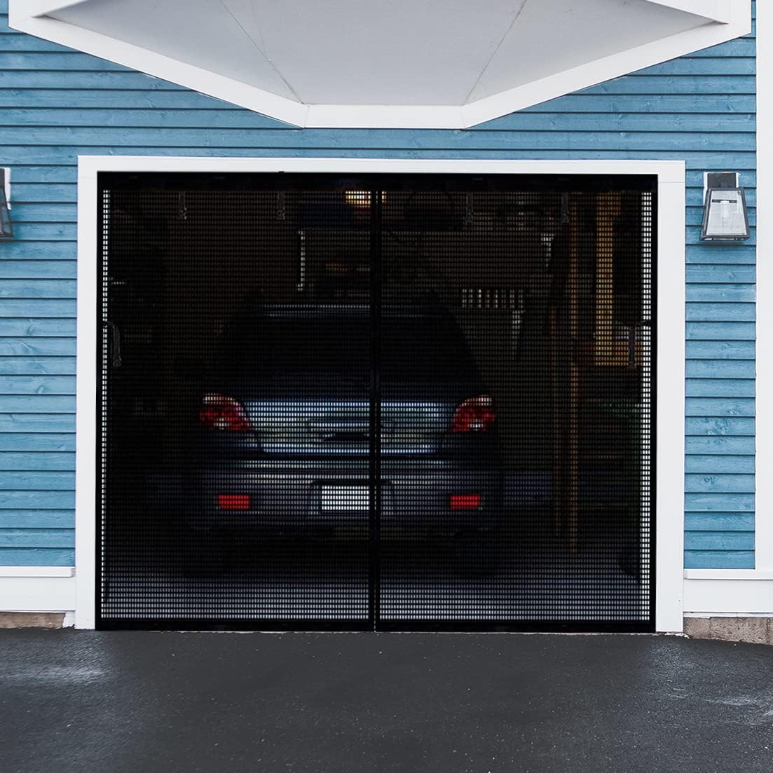 Garage Door Screen 8x7Ft Magnetic for 1 Car Garage, Fiberglass Mesh ...
