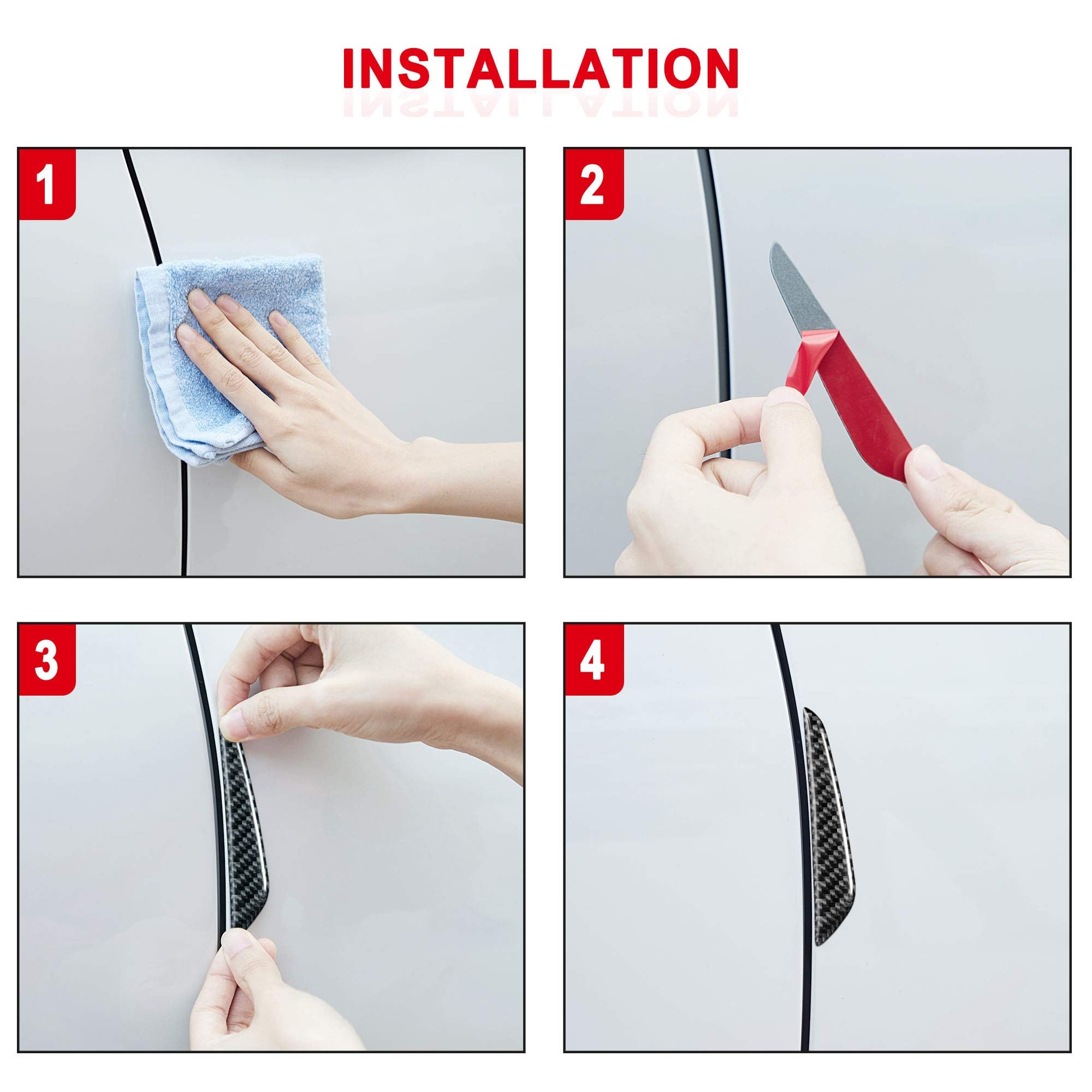 Anti-collision Strips 4-Pack Car Door Edge Guards - Carbon Fiber ...