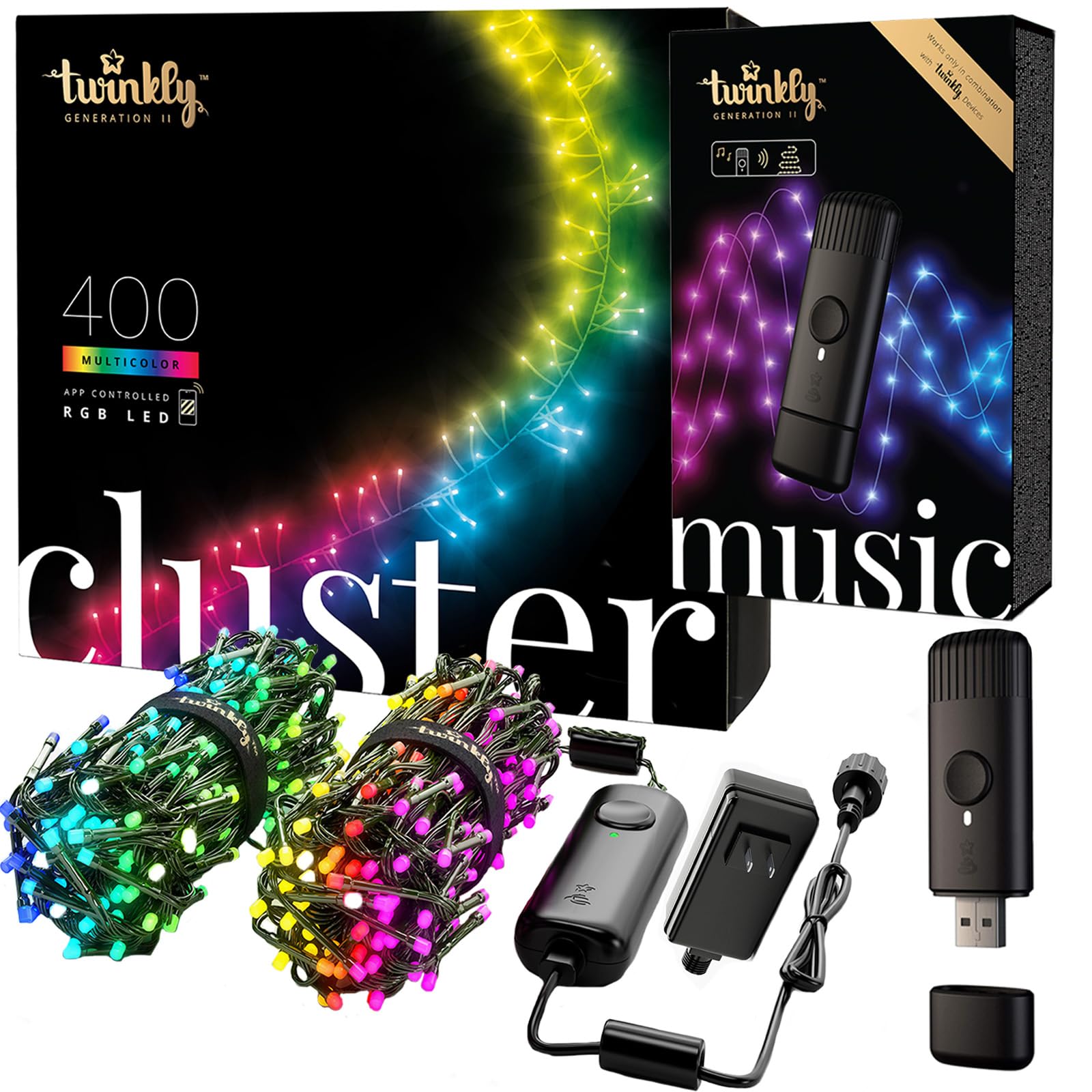 Amazon.com: Twinkly Cluster + Music Bundle – App-Controlled LED Cluster ...