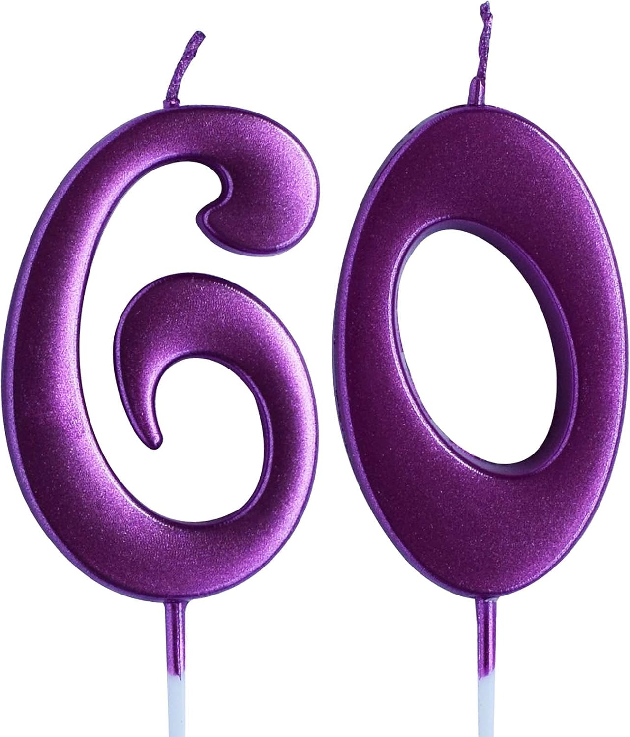 Amazon.com: Pink 60th Birthday Candle, Number 60 Years Old Candles Cake ...