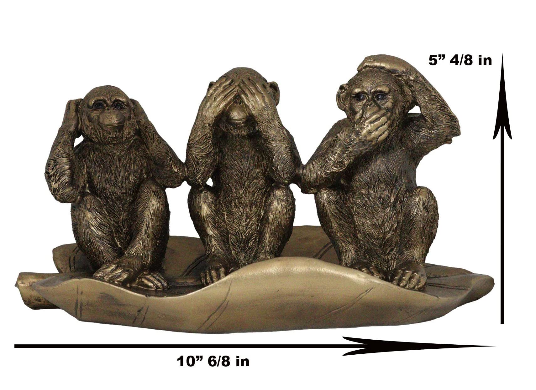 Ebros Whimsical Golden See Hear Speak No Evil Monkeys Sitting On Banana ...
