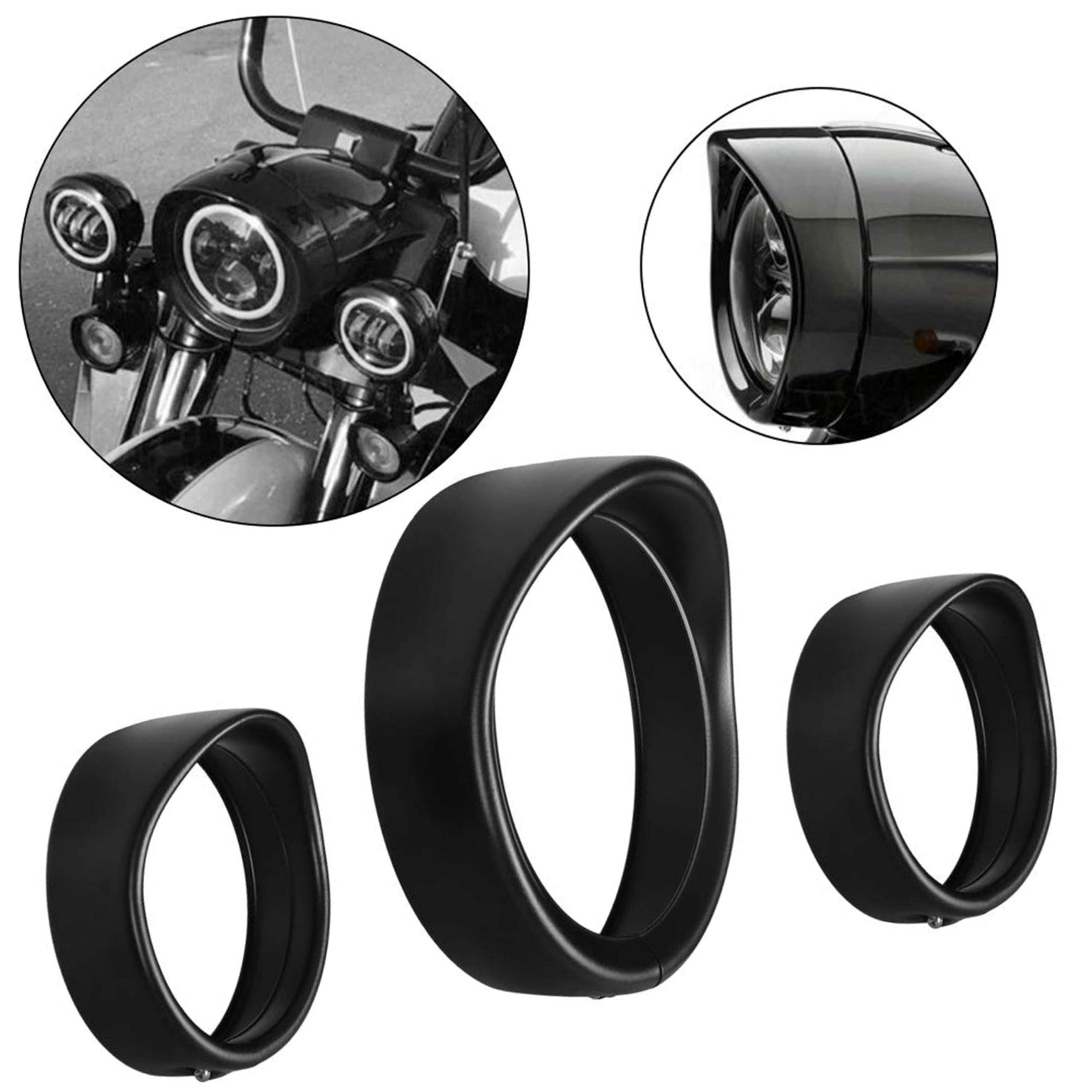 Amazon.com: Kojem 1Pc 7" Headlight Trim Ring and 2Pcs 4.5" Fog Lights ...