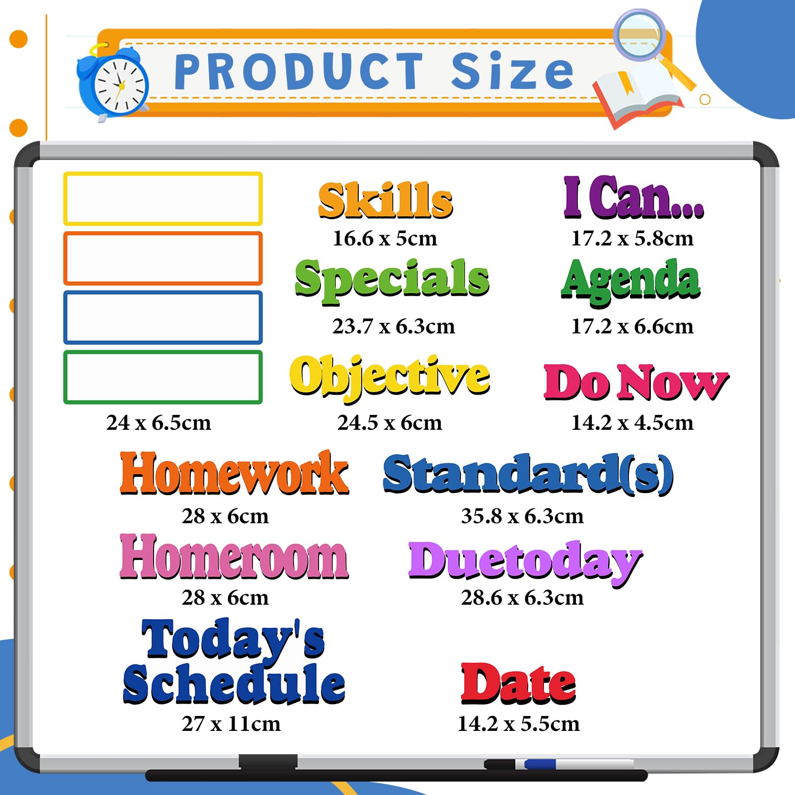 Snapklik.com : Lemosae 16 Pcs Classroom Schedule Magnets Reusable ...