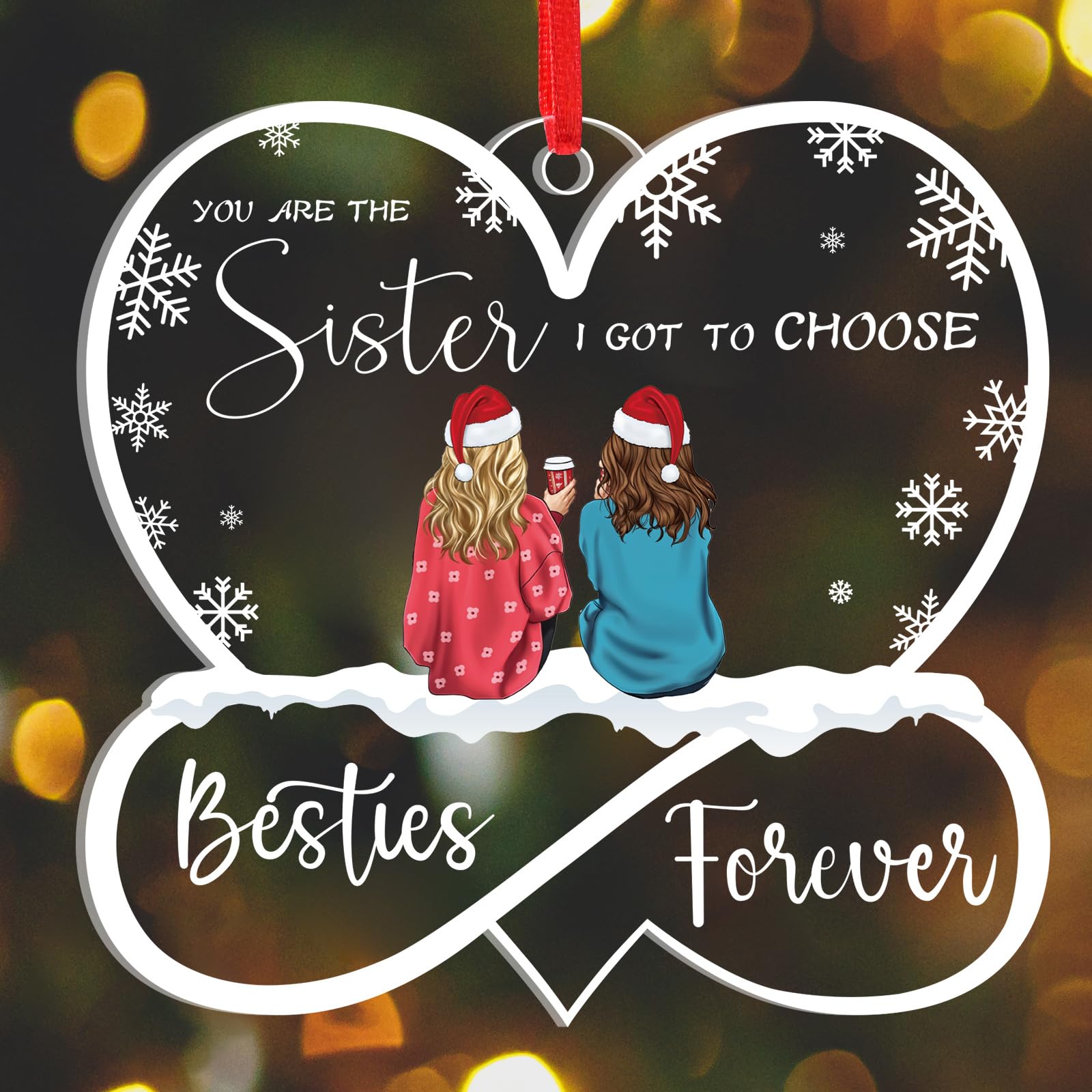 Amazon.com: Best Friend Christmas Ornament, Besties Christmas Ornaments ...