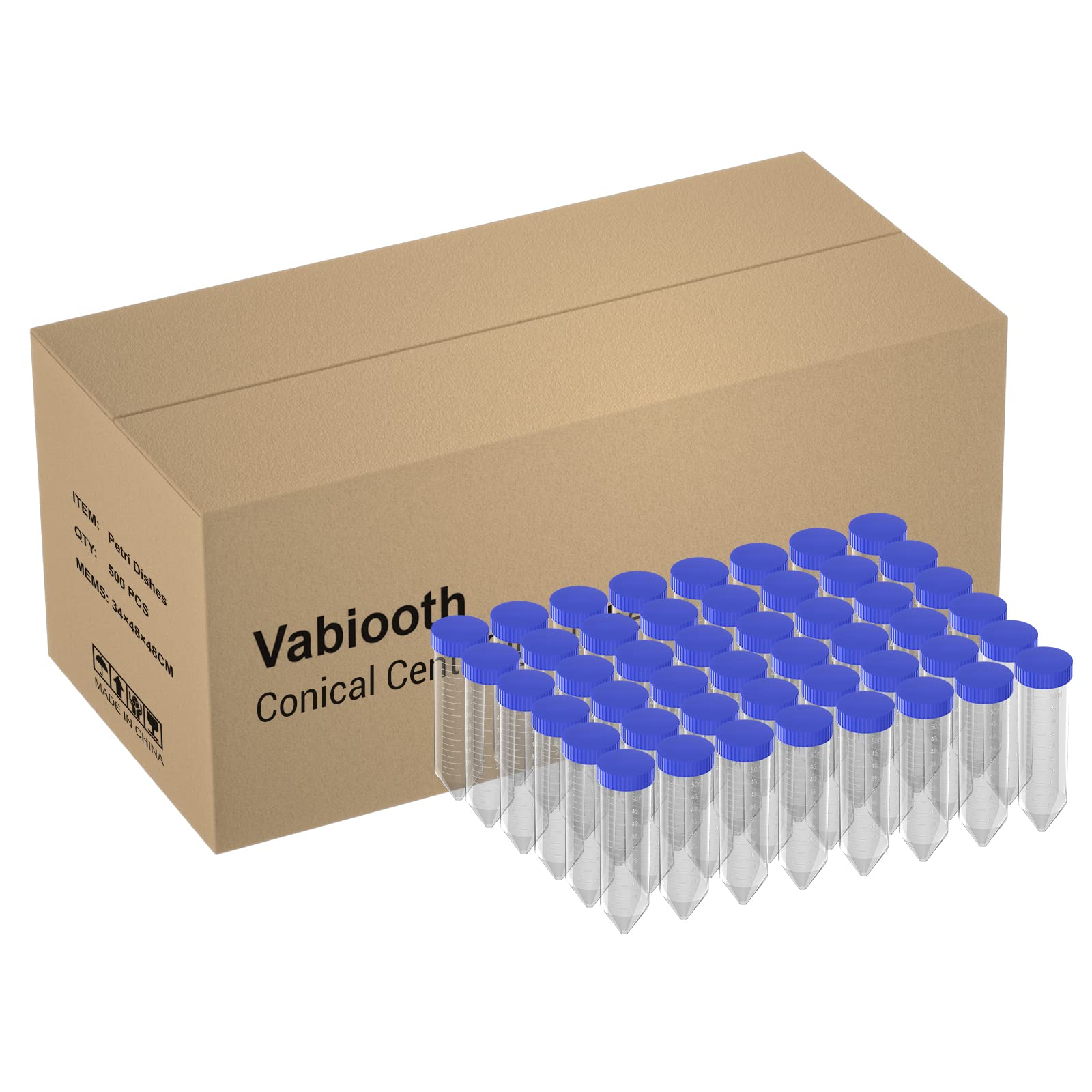 Snapklik.com : 100 Pack 50mL Conical Centrifuge Tubes, Vabiooth Sterile ...