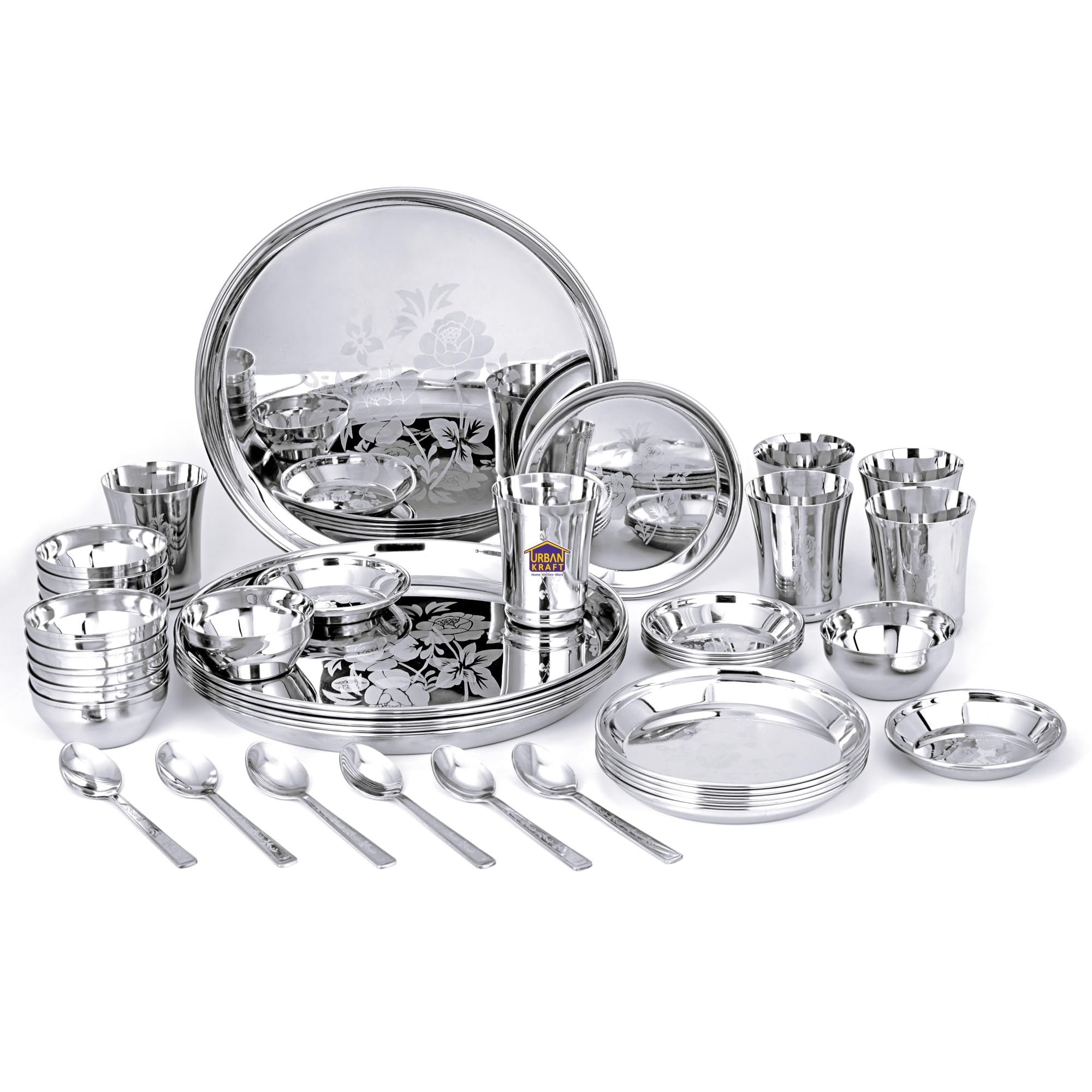 Urban Kraft Premium Stainless Steel Dinner Set Bartan Set Dinner ...