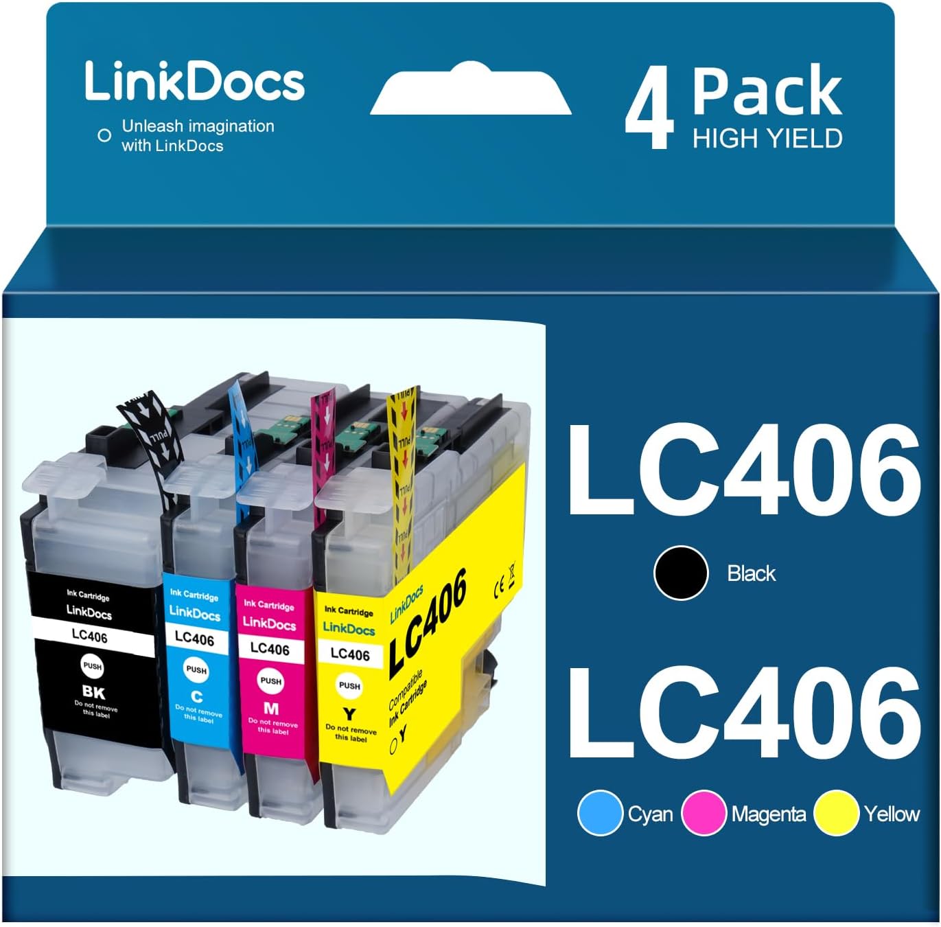 Amazon.com: LC406 Ink cartridges(4-Pack) for Brother LC406XL for MFC ...