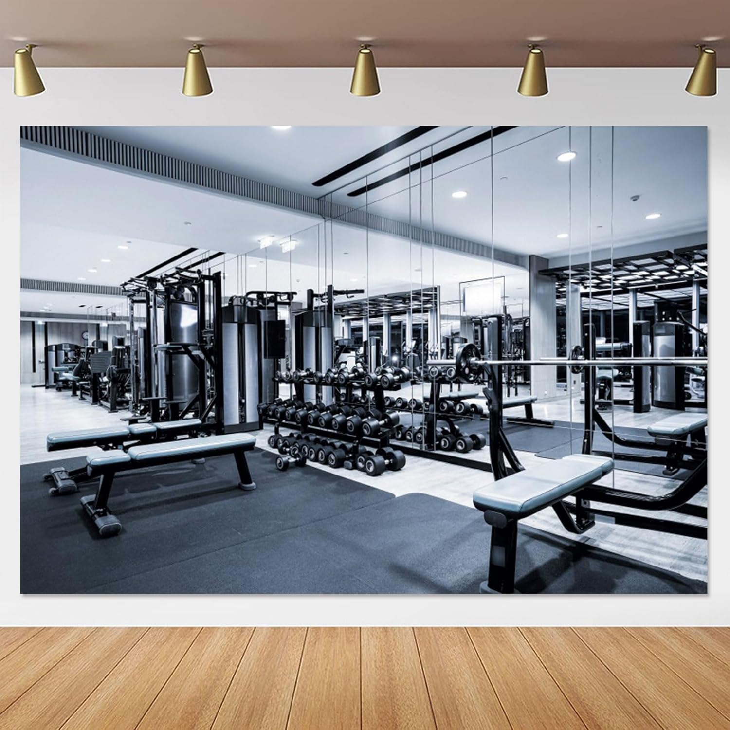 Amazon.com : Yeele 7x5ft Gym Interior View Backdrop Sport Fitness Room ...