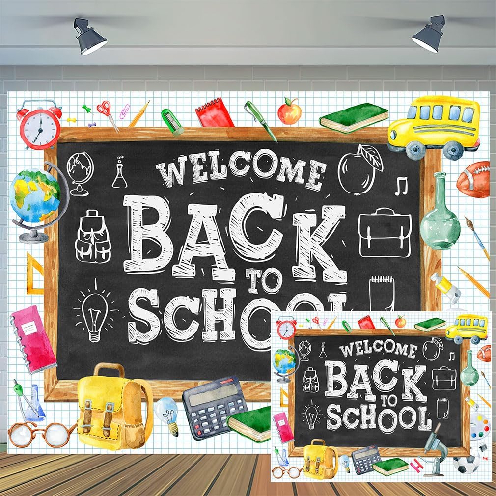 Amazon.com : 10x8ft Welcome Back to School Backdrop Colorful First Day ...