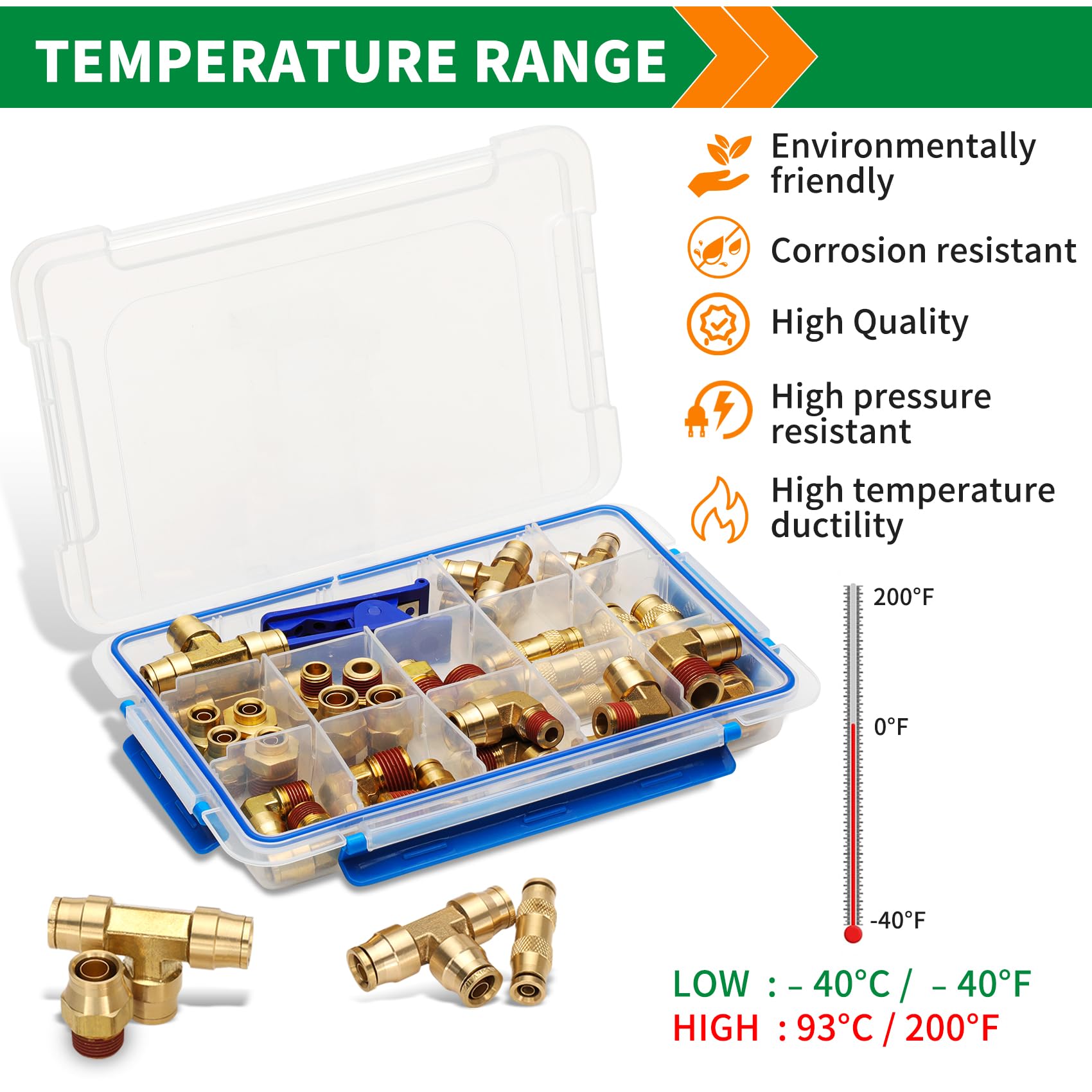 Snapklik.com : Brass DOT Air Fittings,Brass Air Brake Line Fittings 1/4 ...