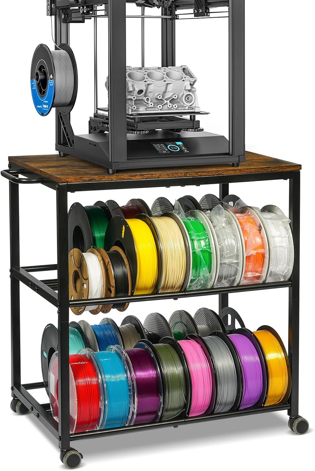 ikkle 3D Printer Filament Storage Rack,Mobile 3D Rolling Filaments ...