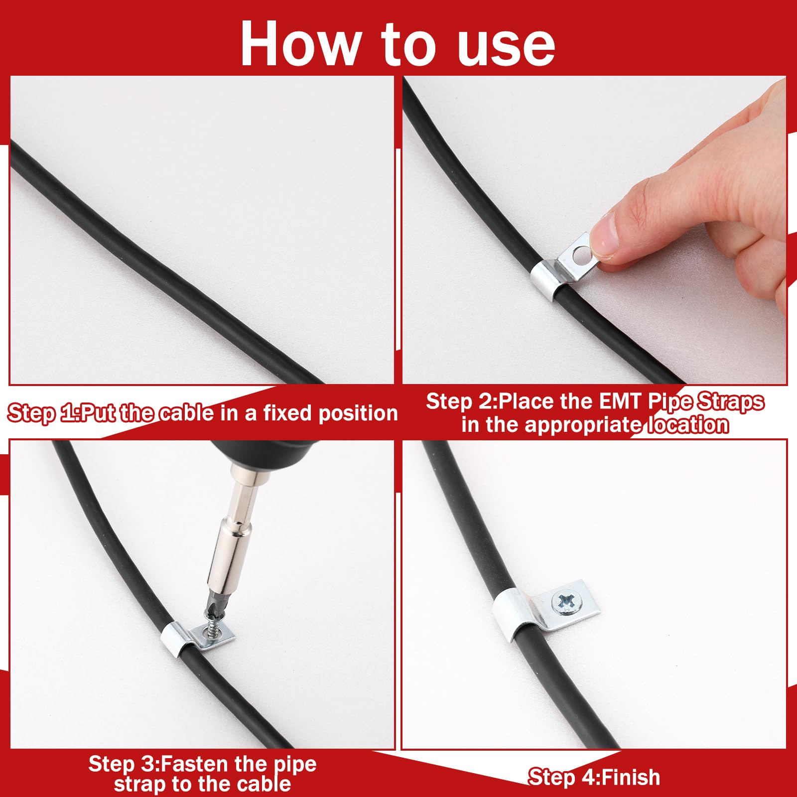 Snapklik.com : 100 Pcs Cable Wire Screw Clips 1/4 Inch, Zinc Plated ...