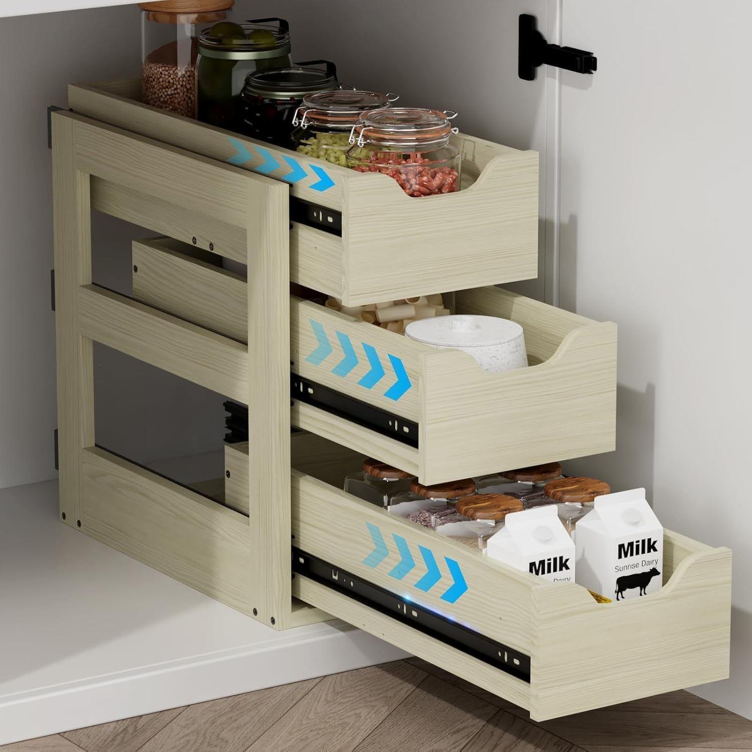 Amazon.com: Landmok Pull Out Drawers For Cabinets, 9.7" W x 21.65" D x ...