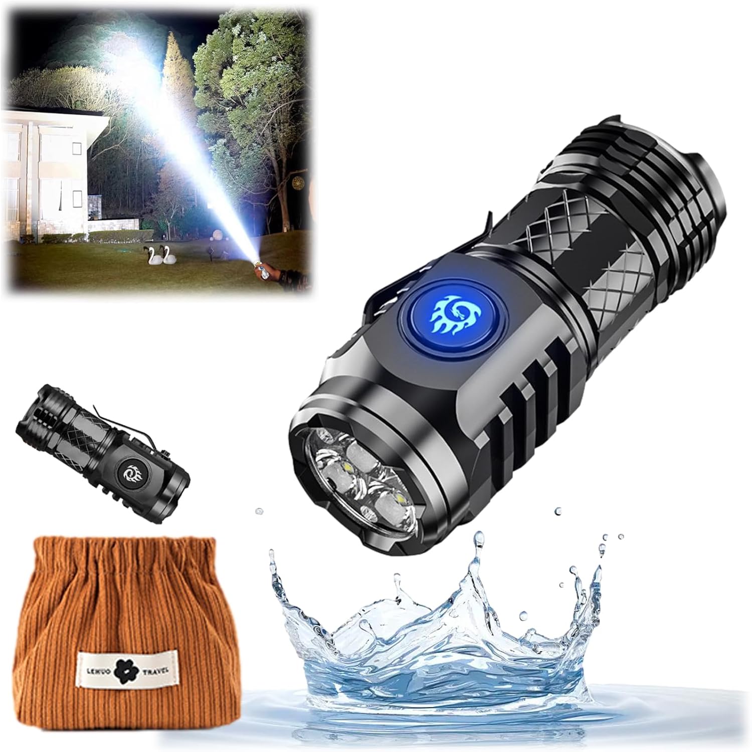 RJDJ German Three-Eyed Monster Mini Flash Super Power Flashlight, Thumb ...