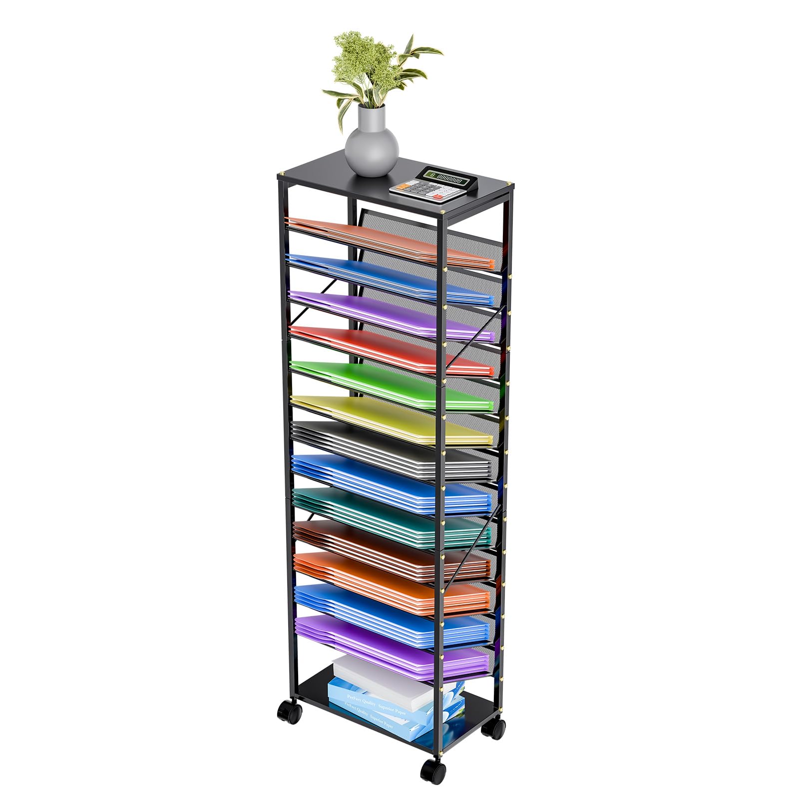 Snapklik.com : Ekisemio 15 Tier Rolling File Cart, Sturdy And Durable ...