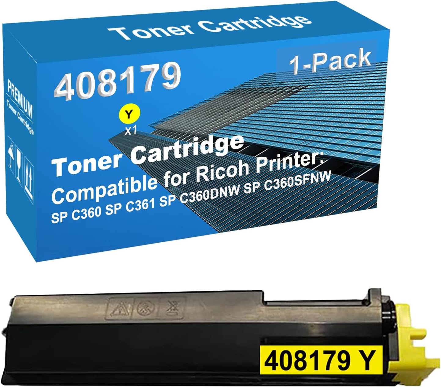 Amazon.com: Jullu 1-Pack (Yellow) Compatible High Yield 408179 Laser Printer Toner Cartridge ...