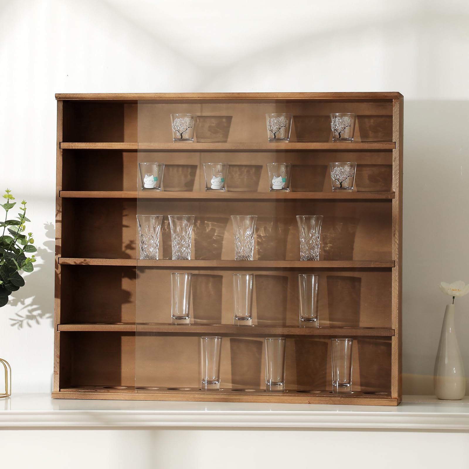 Amazon.com: Memorywuu 50 Slots Shot Glass Display Case Shot Glass ...