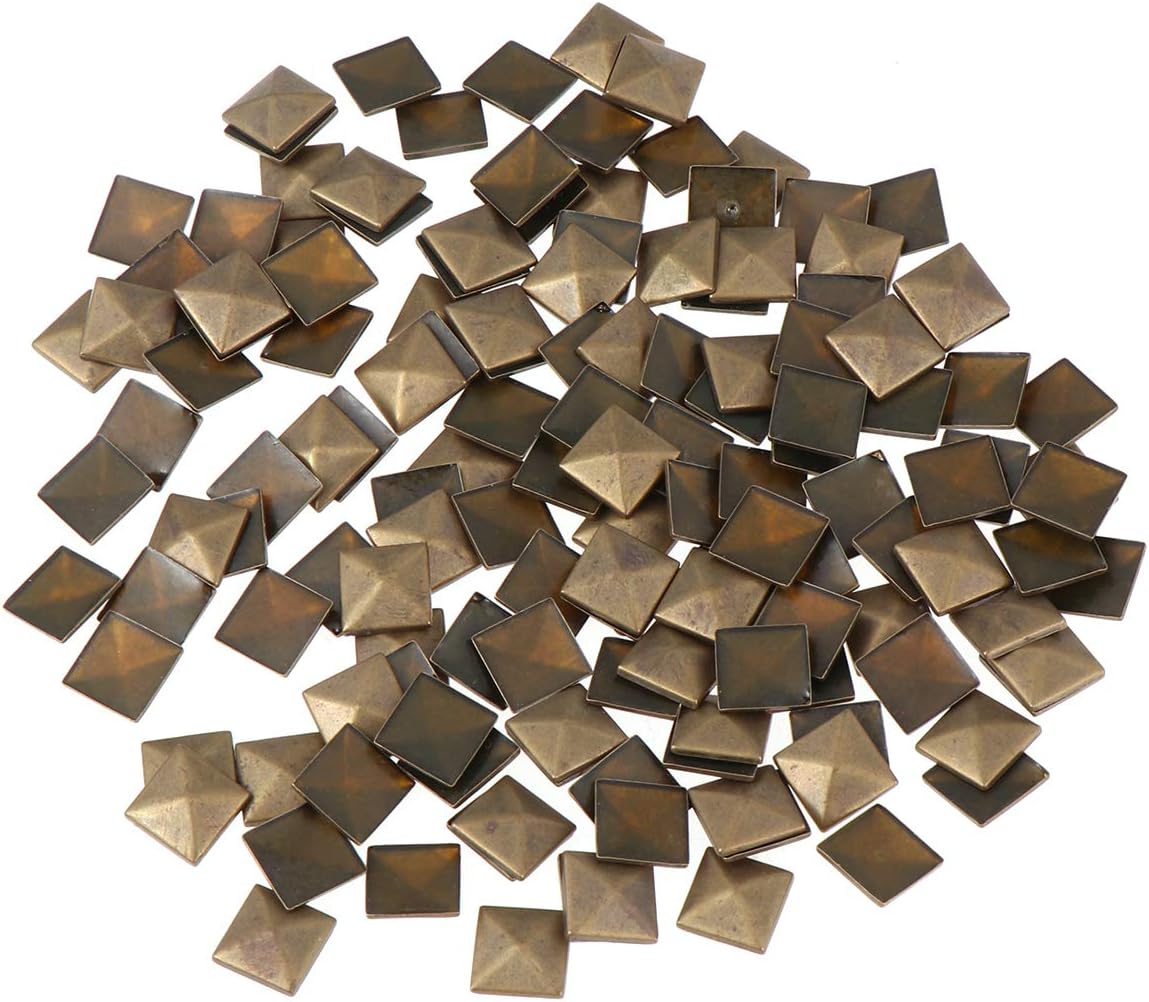 Amazon.com: 100 Pcs Iron On 0.35in Silver Flat Back Pyramid Studs ...