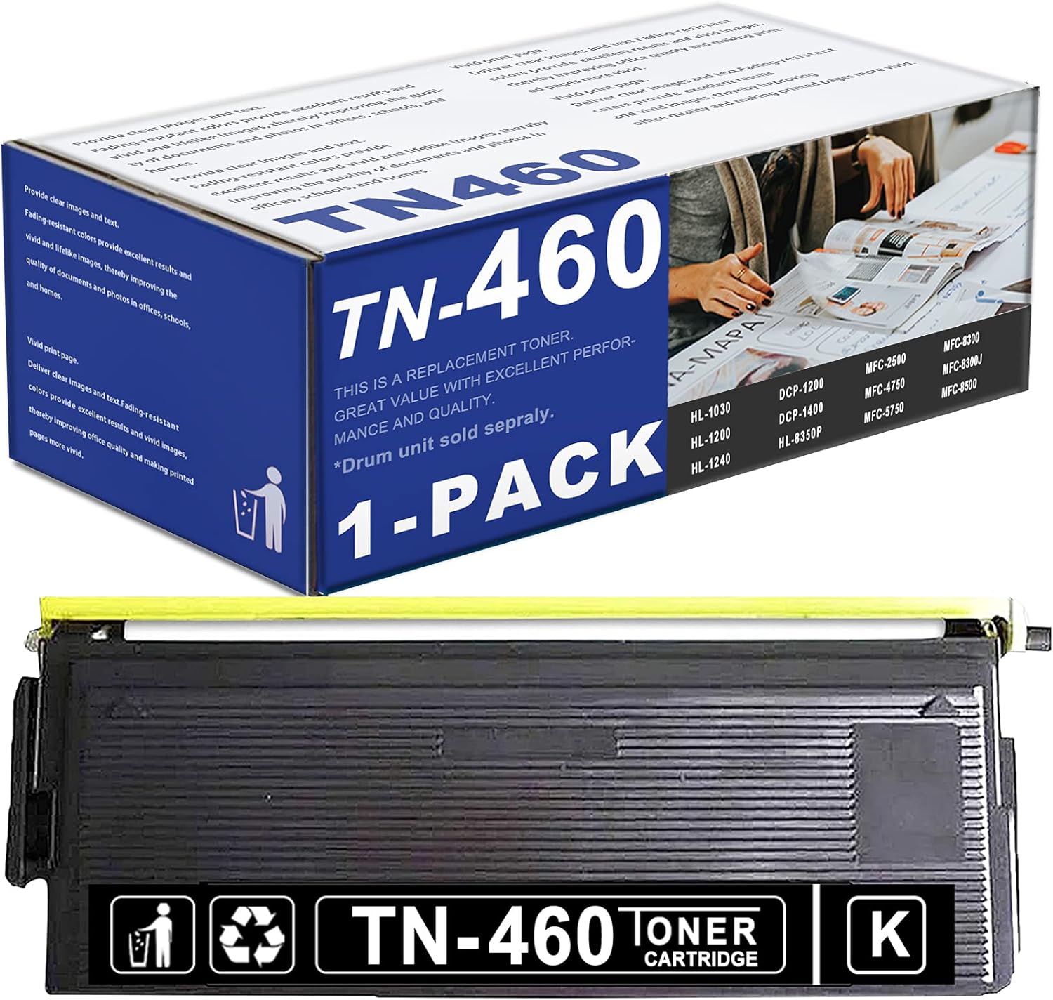 Amazon.com: INDI 1 Pack TN-460 TN460 Black High Yield Toner Cartridge ...