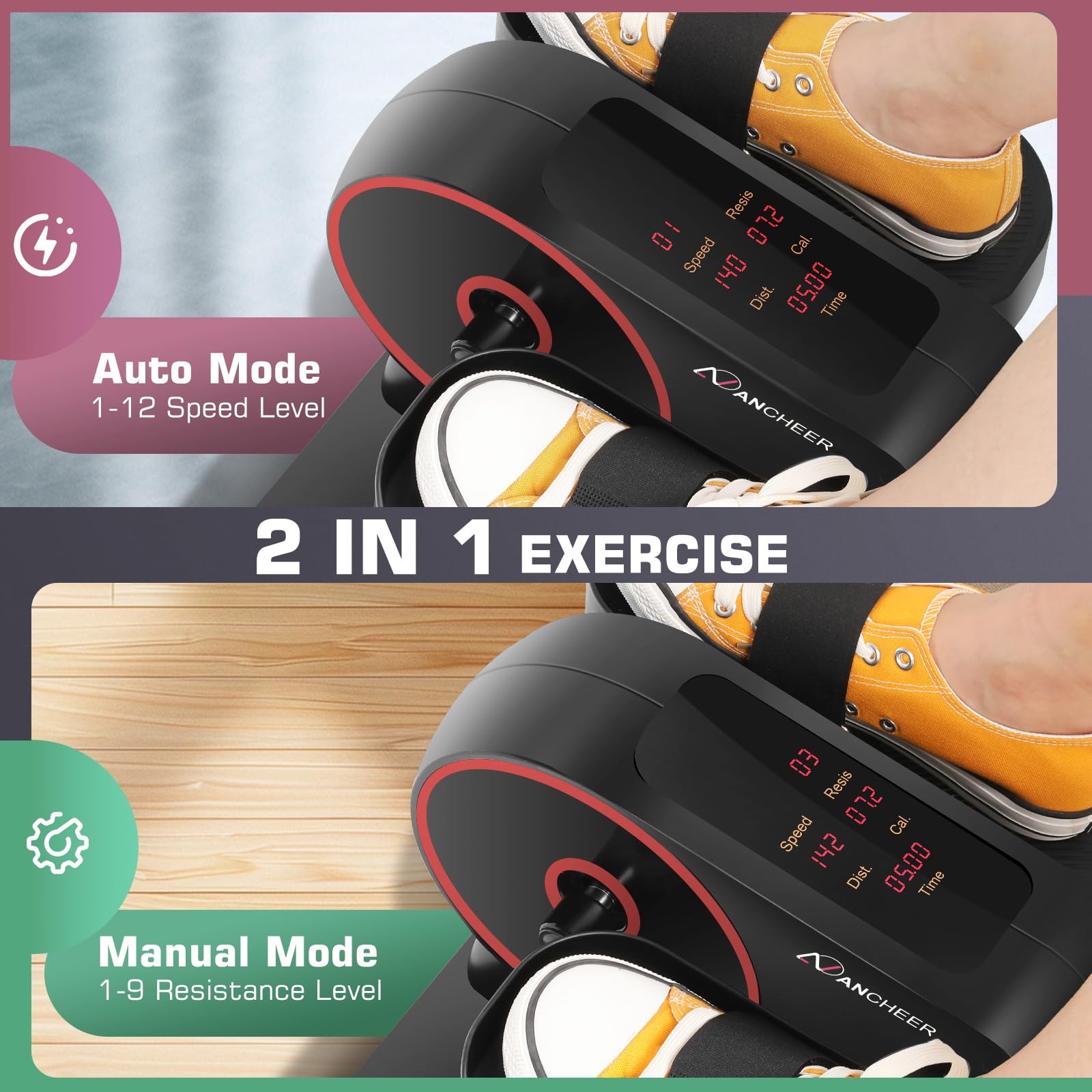 ANCHEER Under Desk Elliptical, Electric Ellipse Leg Exerciser While ...