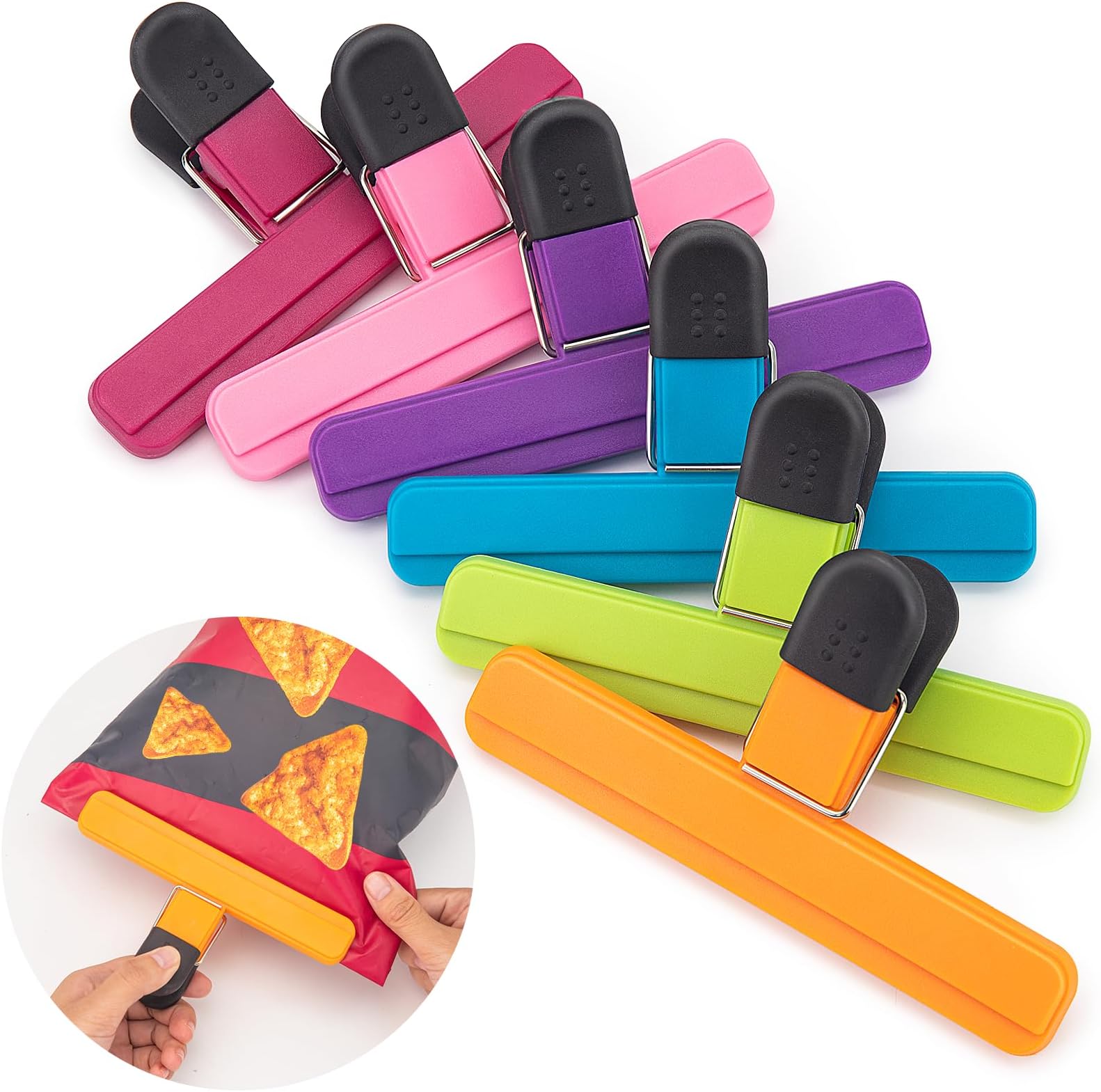 Amazon.com : 9 Pack Large Chip Bag Clips Assorted Sizes Food Bag Clips ...