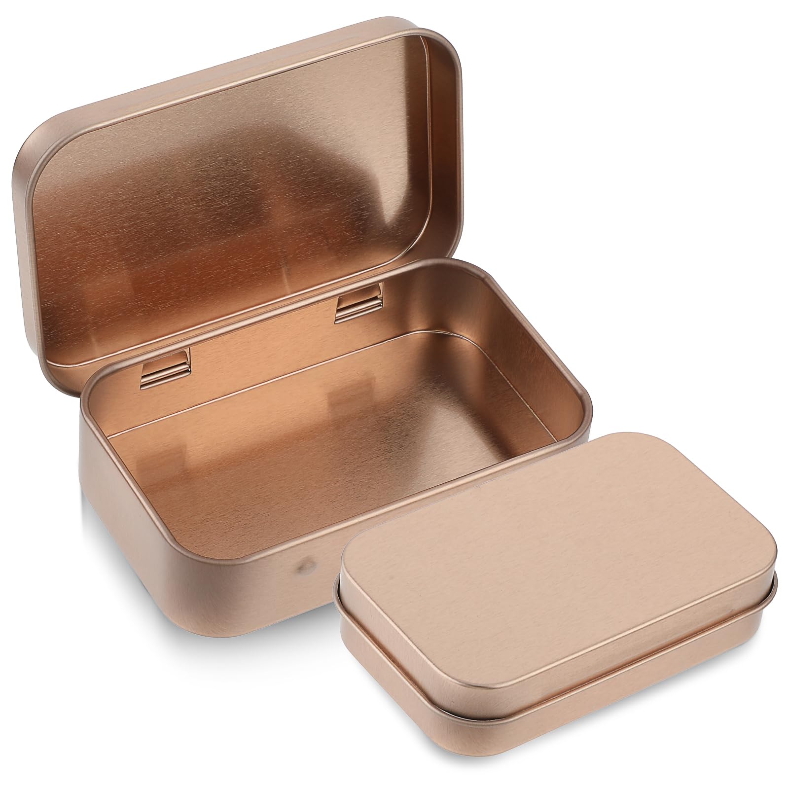 Ouligay Small Tins with Lids Metal Tin Box Metal Empty Hinged Tins ...