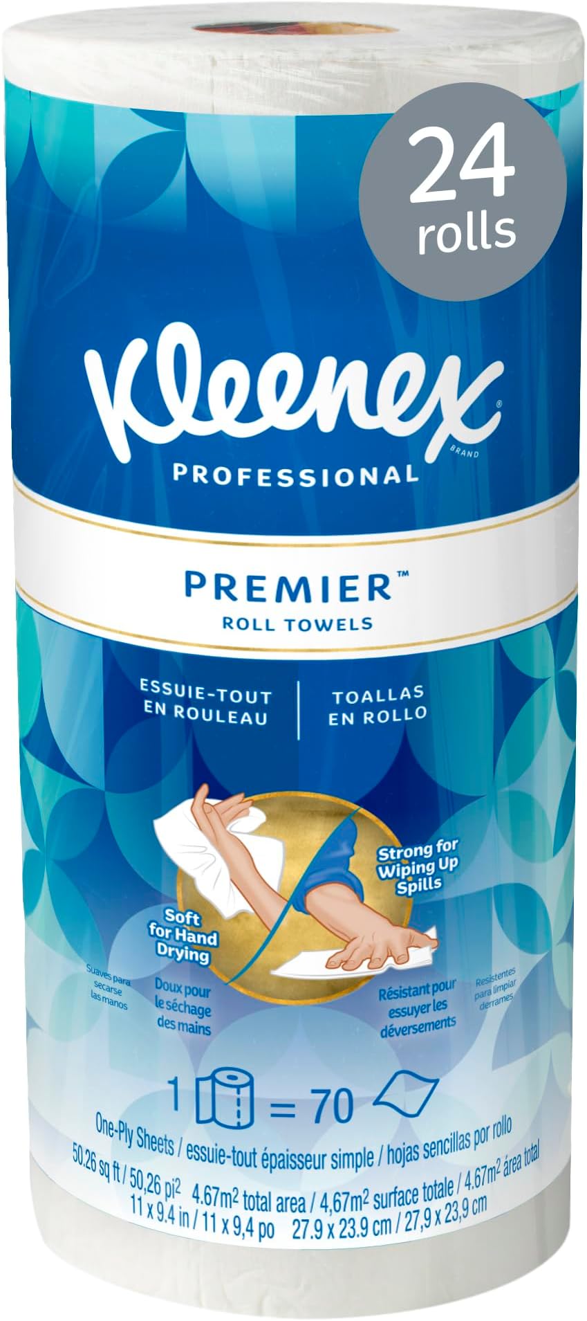 Amazon.com: Kleenex 13964 Premiere Kitchen Roll Towels, White, 70 per ...