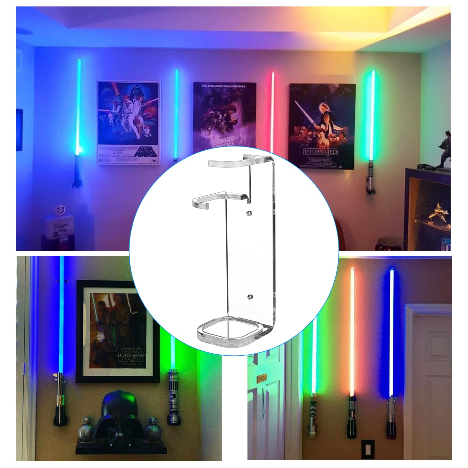 Acrylic Display Stand Cosmos Lightsaber Wall Mount Stand - Double ...