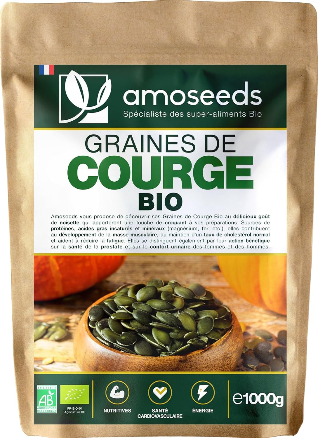 Graines de Courge Bio 1KG | Origine Europe | Cucurbita pepo | Non ...
