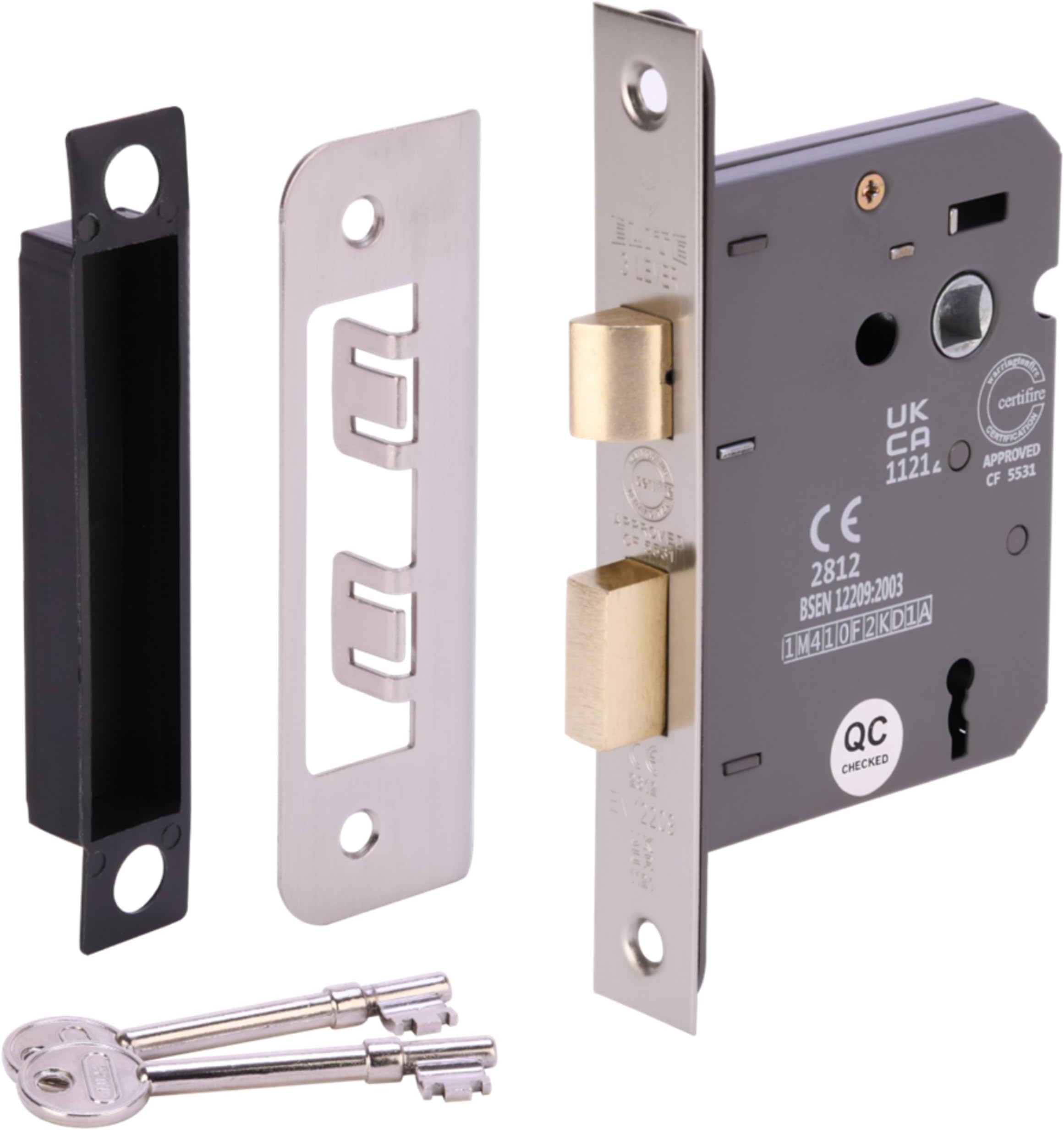 Bwintech 1 PCS 3 Lever Satin Nickel Mortice Sashlock 65mm (2.5 Inch ...