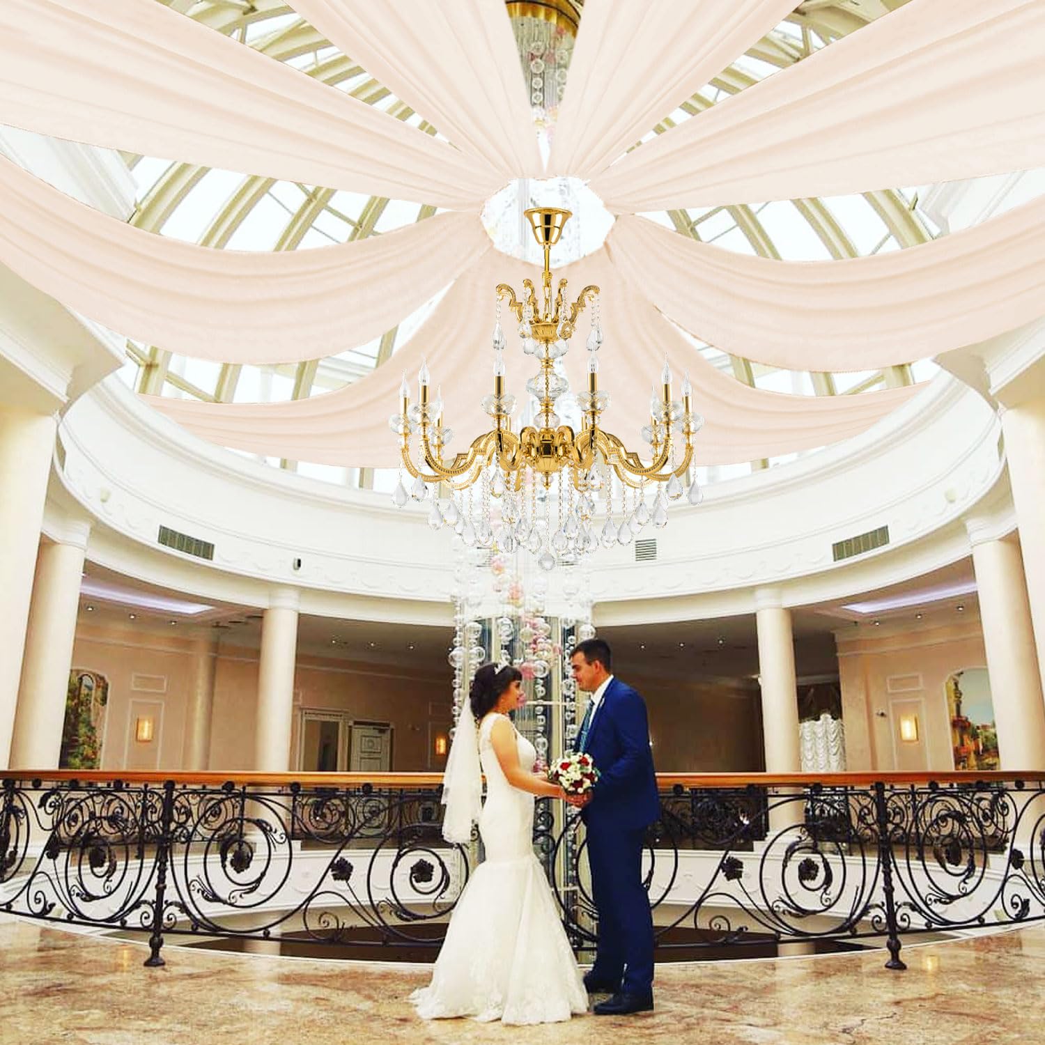 Snapklik.com : Champagne Ceiling Drapes 2 Panels 5x20FT Ceiling Drapes ...