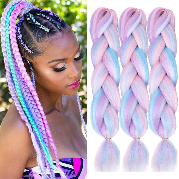 Buy Colorfulpanda Hair Extensions for Braiding Mixed color,Yaki ...