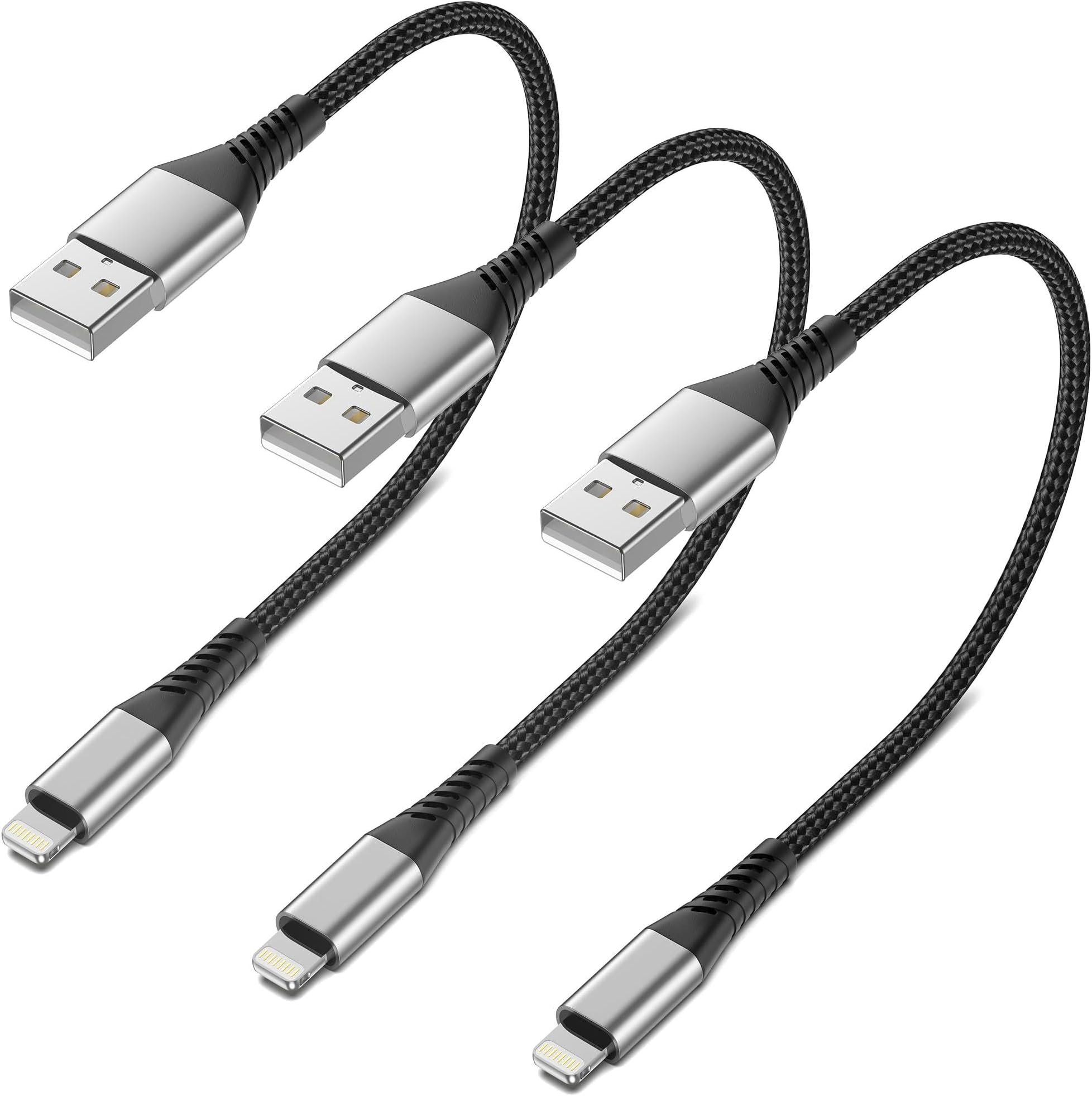Amazon.com: Short Lightning Cable 2Pack 7Inch USB Charging Cord for ...