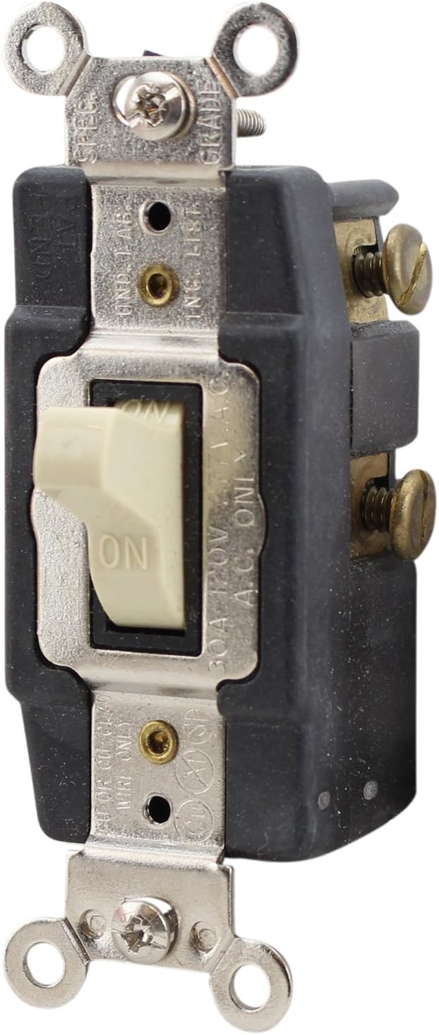 Leviton 20-Amp, 120/277-Volt, Toggle Single-Pole AC Quiet Switch, Extra ...