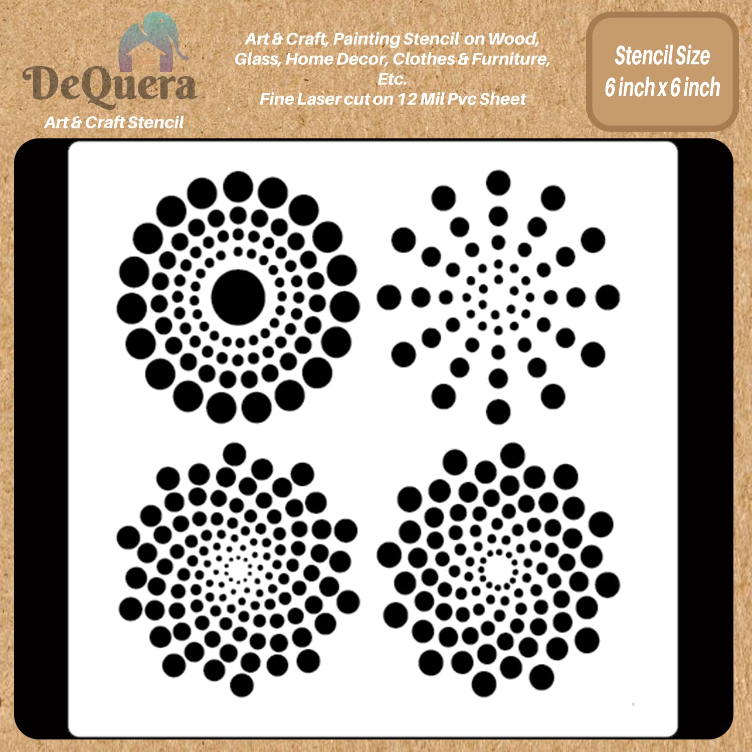 DeQuera DIY Mandala Dot Stencil for Wall - Dot Mandala Basics Stencil ...