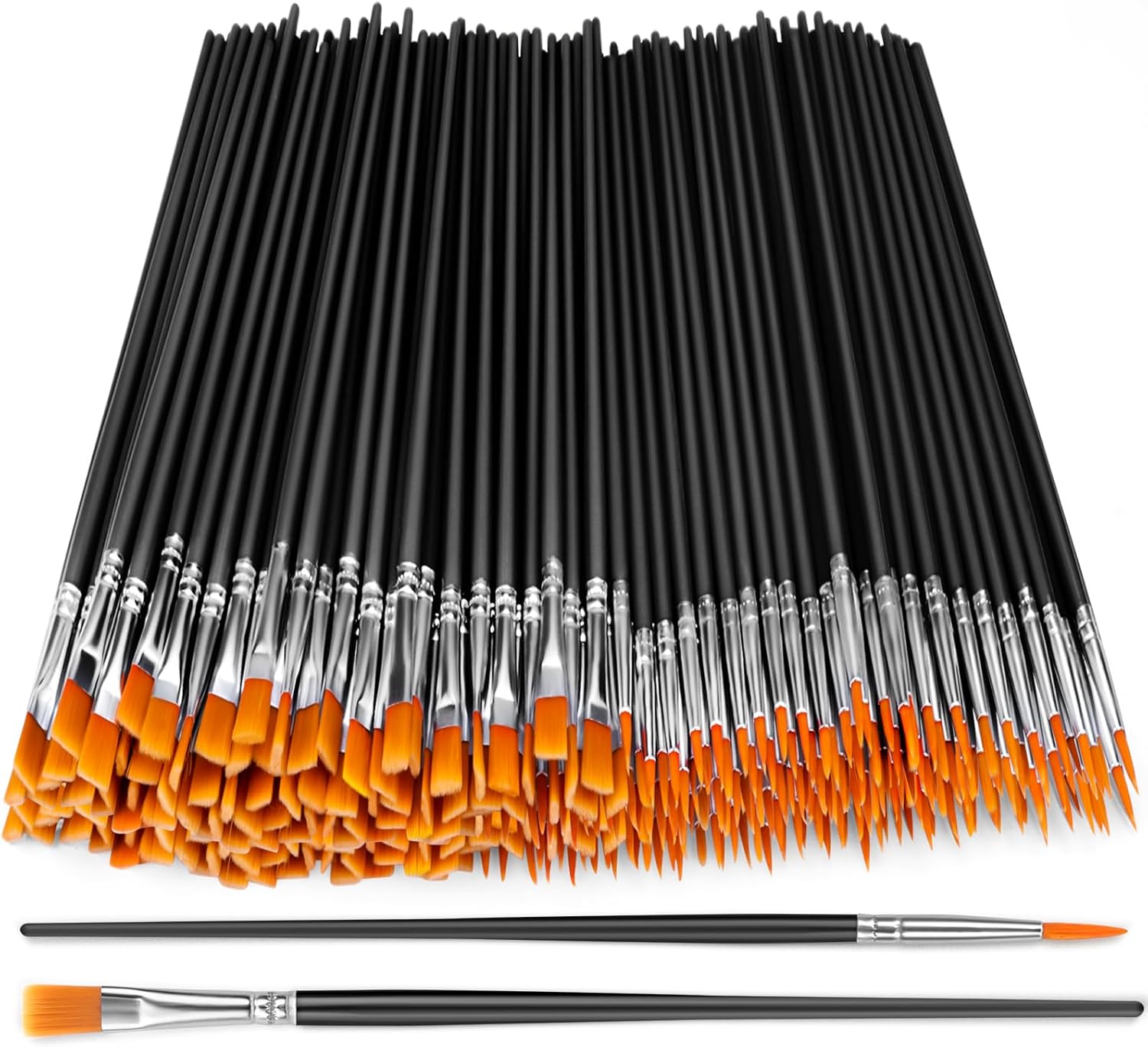 Amazon.com: AROIC Small Paint Brushes Bulk,200 Pcs Black Nylon Hair ...