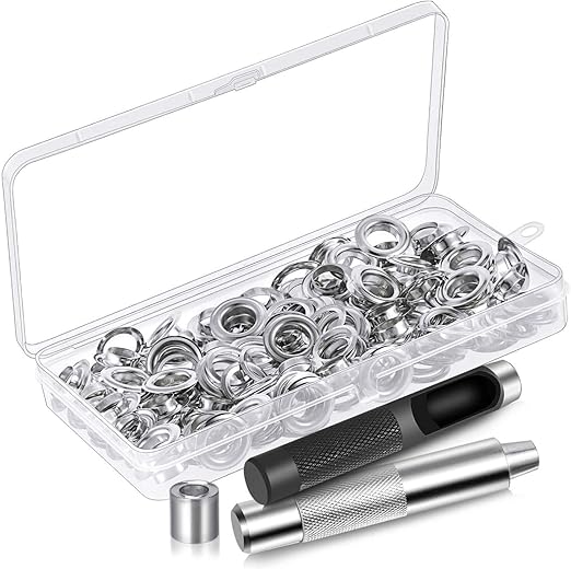 Grommet Eyelet Punch Kit, 120 Set 12mm Metal Grommet Eyelets with 3 ...
