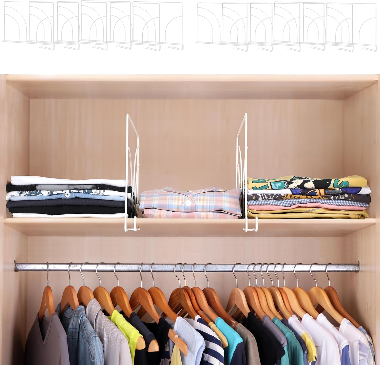 Amazon.com: melos 12 Pack Shelf Dividers, Wire Shelf Dividers for ...