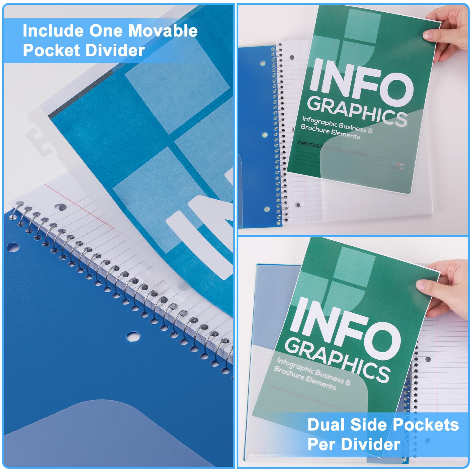 Snapklik.com : Spiral Notebooks 6 Pack, 1 Subject, 8.5" X 10.5 ...