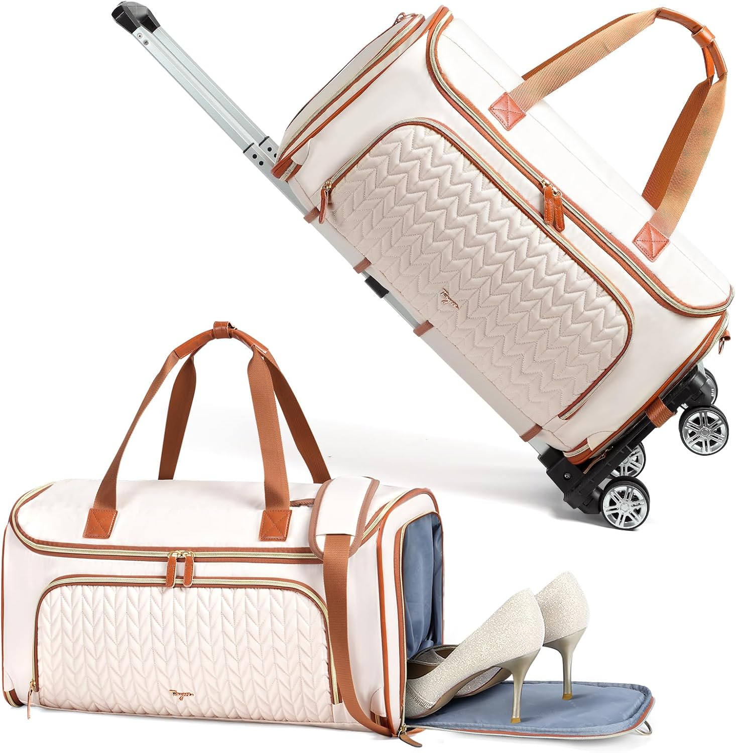Amazon.com | Tonyeee Garment Duffle Bag with wheels, Rolling Garment ...