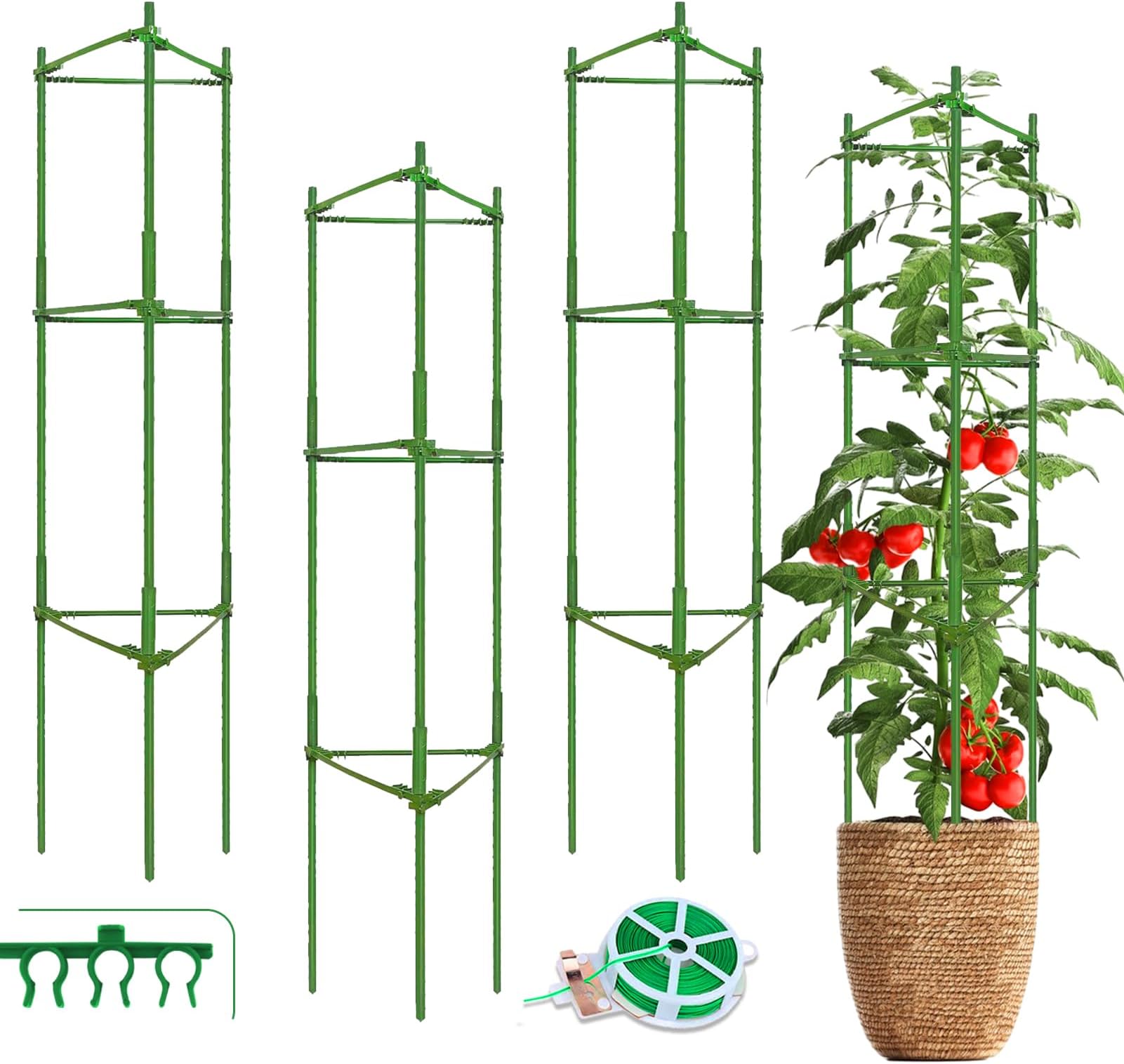 Amazon.com : Fabulas 3 Pack Tomato Cages - Tomato Trellis Plant Support ...