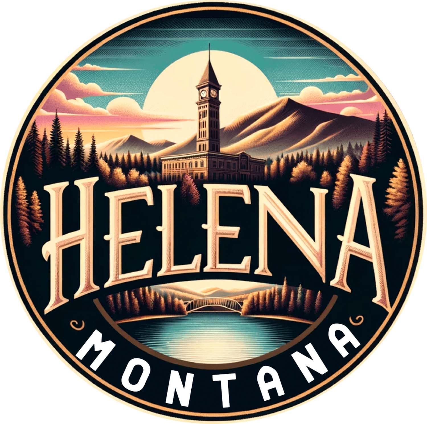 Amazon.com - Helena Montana 3x3-Inch Die-Cut Souvenir Bubble Free Vinyl ...