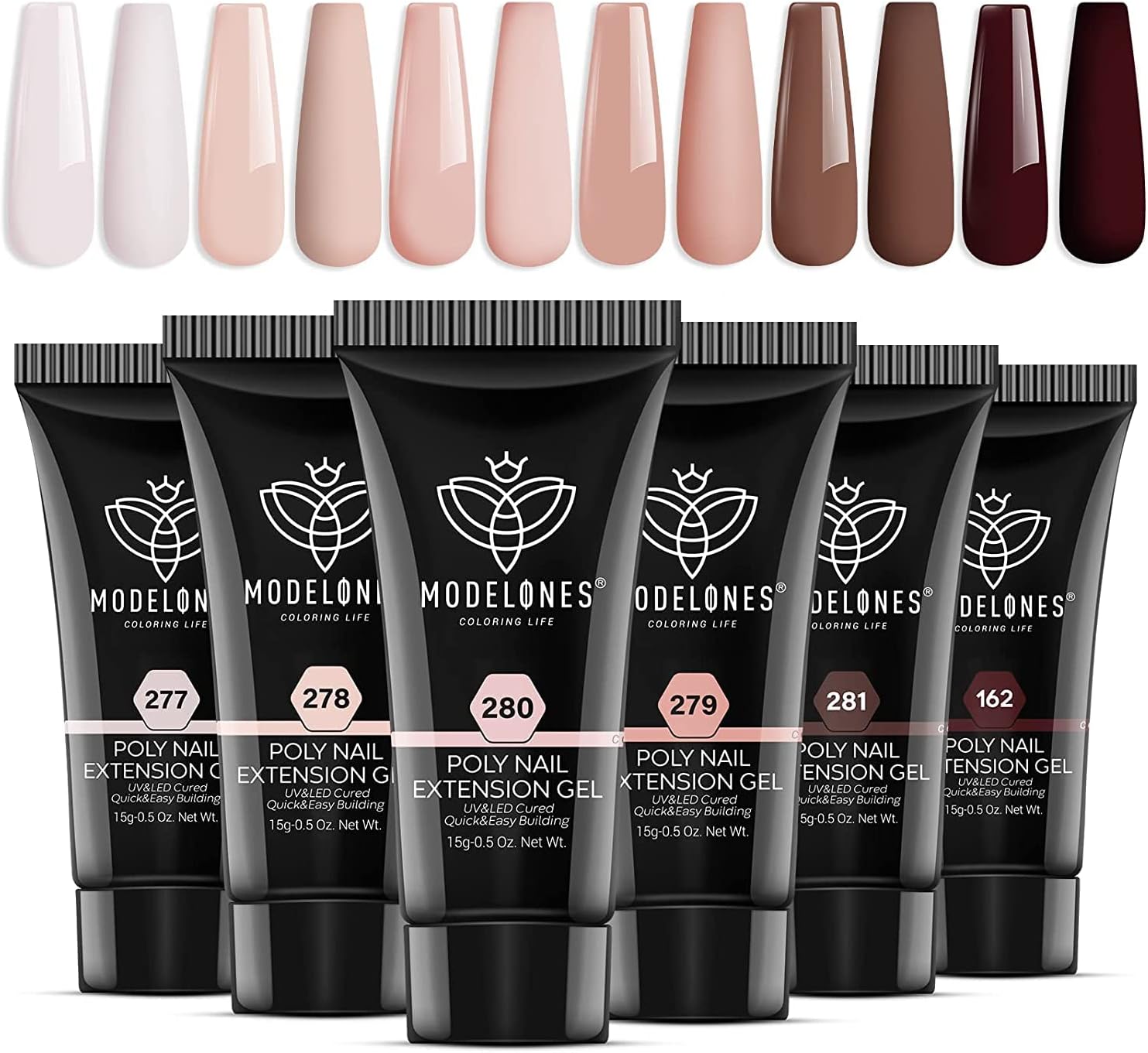 Modelones Polygel Unghie kit, 6 Colori Acrigel per Unghie UV LED Gel a ...